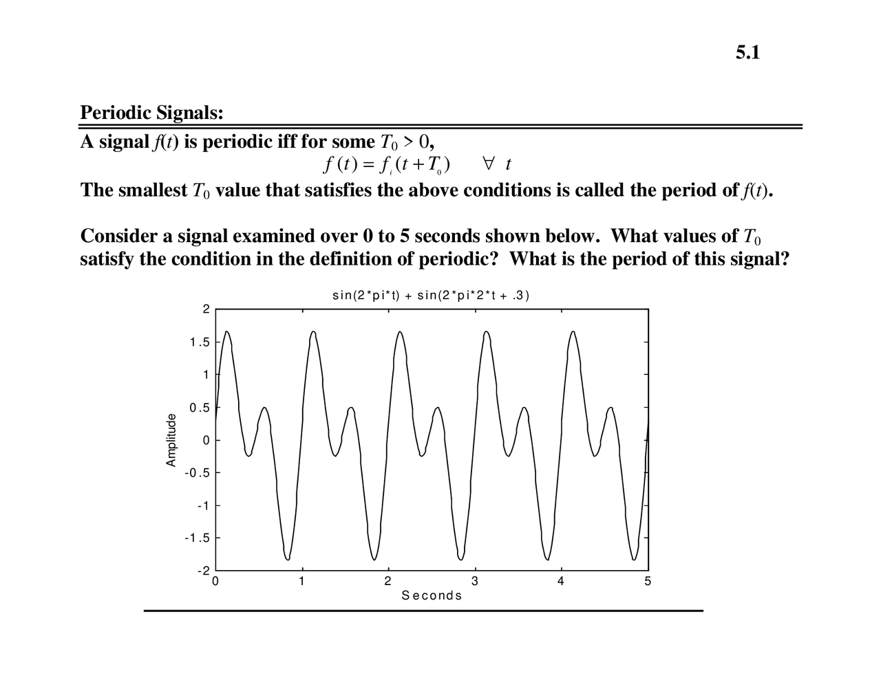 Notes On Periodic Signals Signals And Systems Ee 421g Docsity