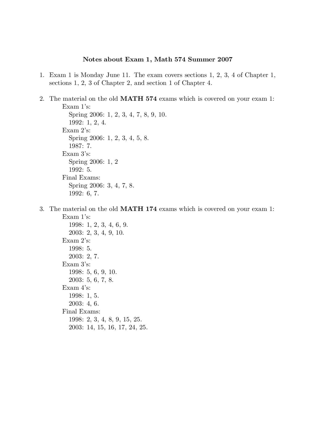 Review Sheet Of Exam 1 Discrete Mathematics I Math 574 Docsity