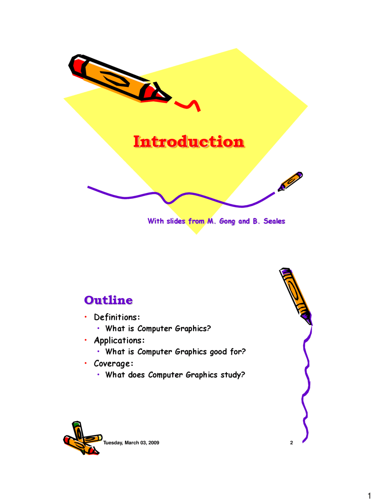 Introduction To Computer Graphics And Multimedia Cs 335 Docsity