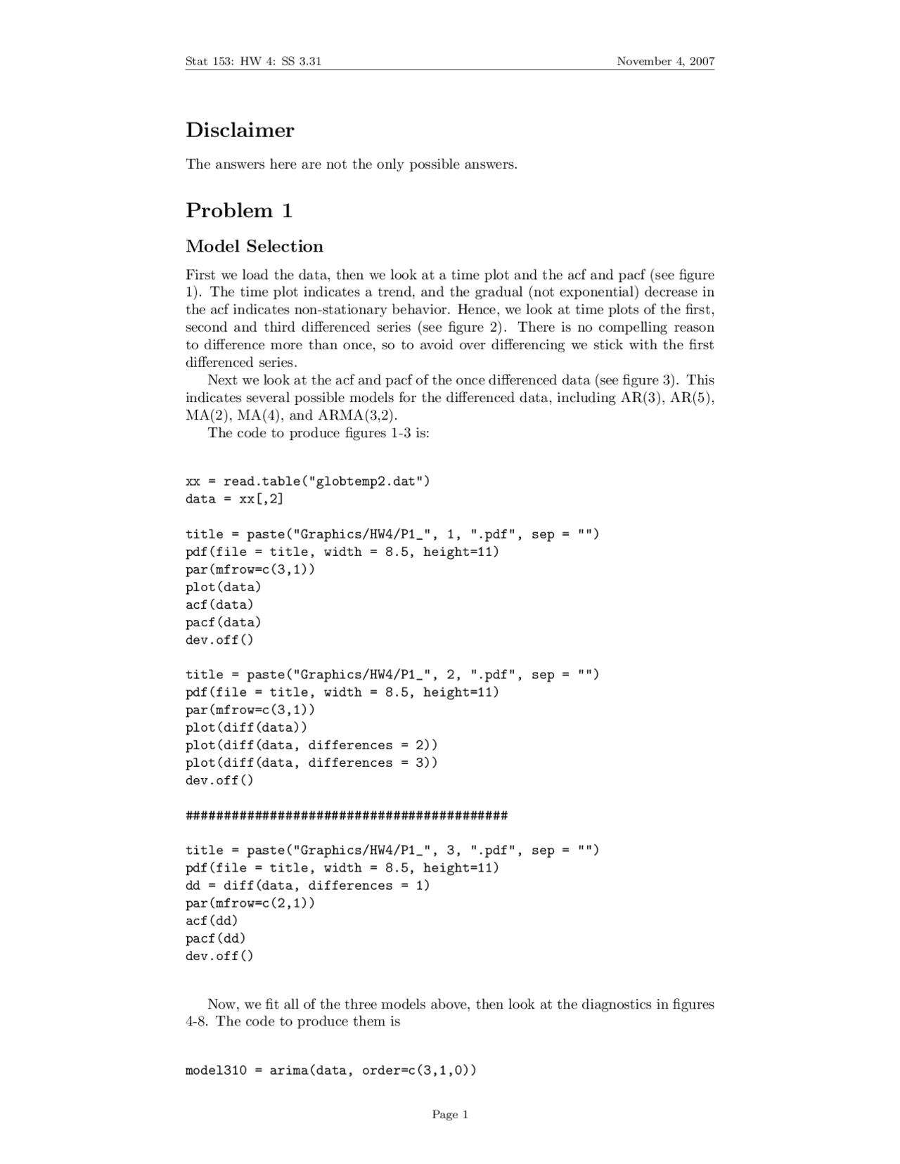 Homework 4 Review Notes Introduction To Time Series Stat 153 Docsity