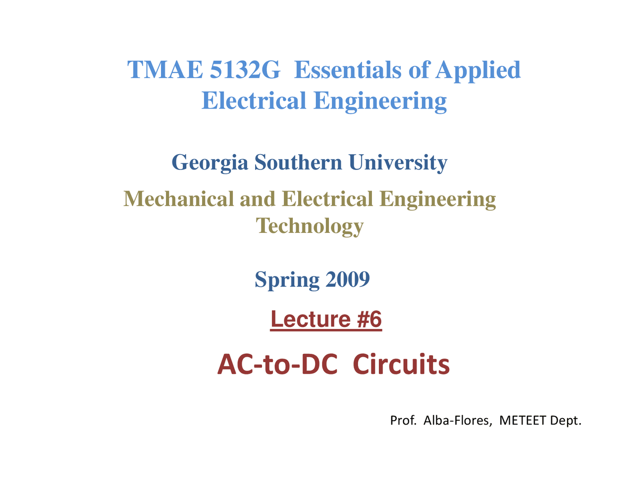 Ac To Dc Circuits Lecture Notes Tmae 5132g Docsity