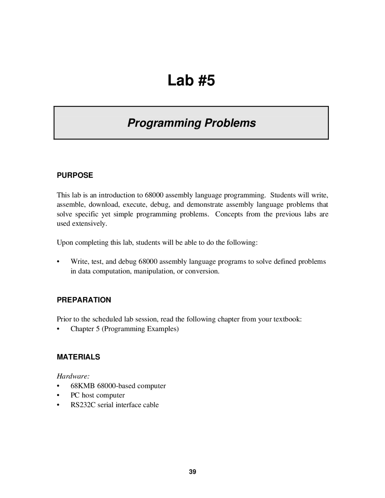 Lab 5 for Programming Problems - Embedded Systems | CSCE 313 - Docsity