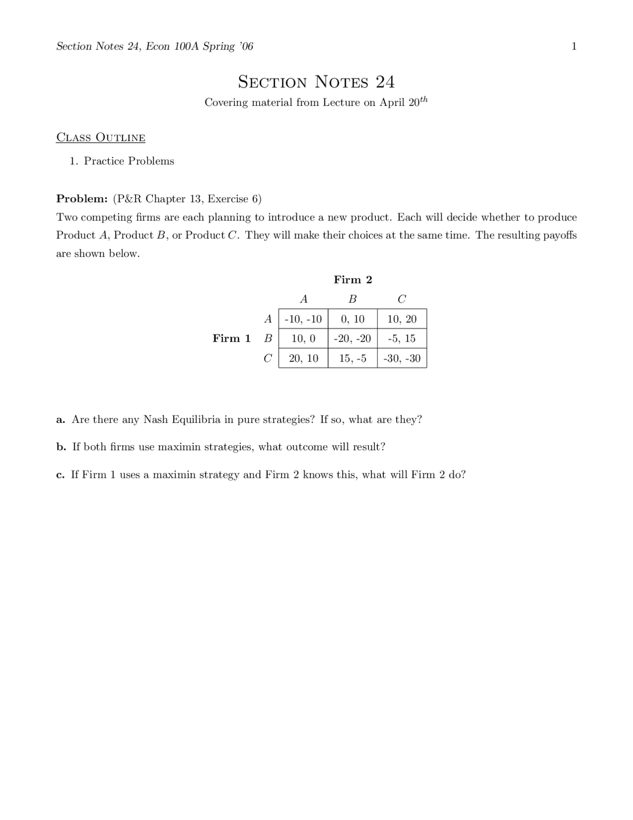 Practice Problems Economic Analysis Econ 100a Docsity