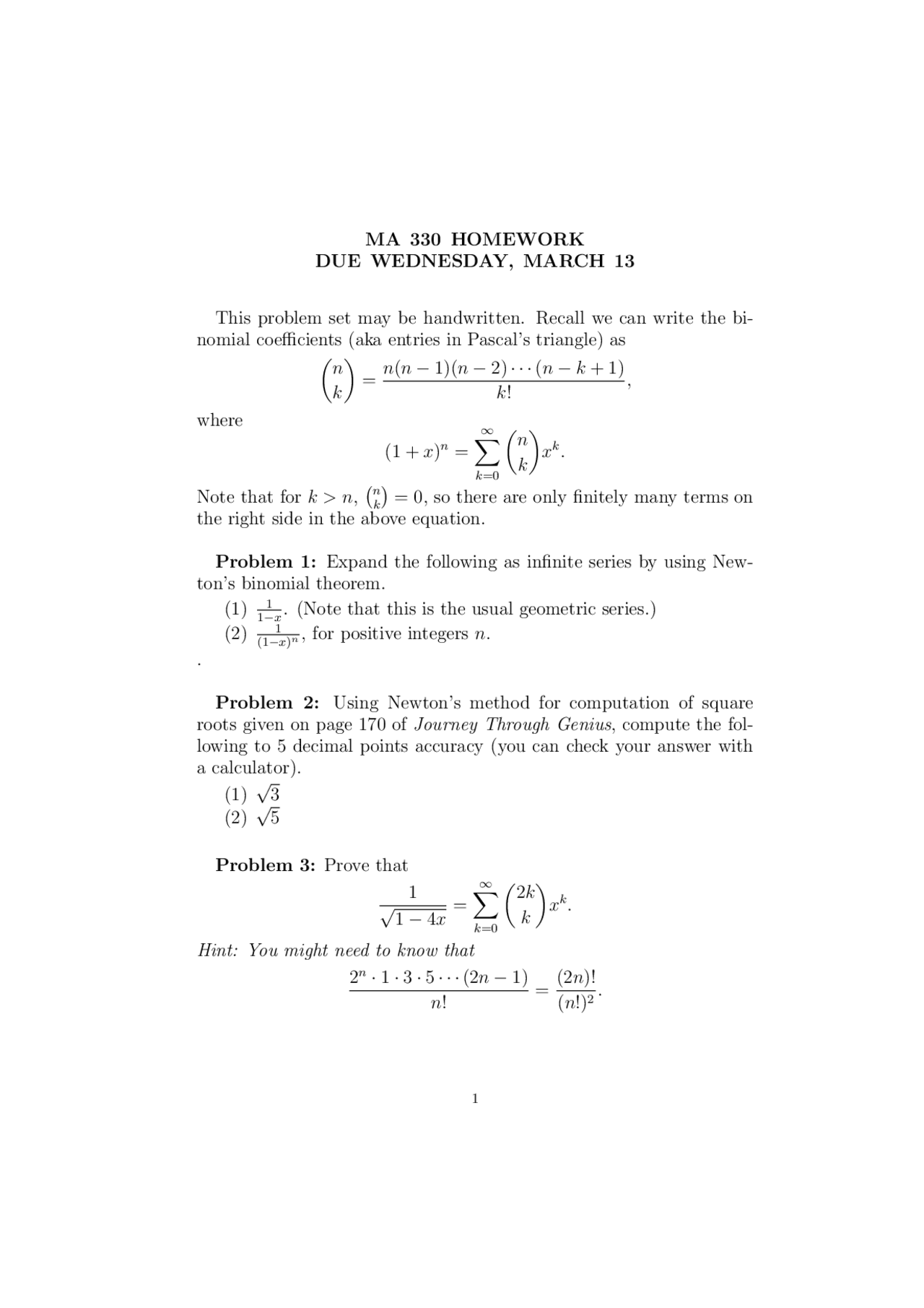 3 Solved Problems on Newton's Methods of Computations - Homework | MA ... 3 Solved Problems on Newton's Methods of Computations - Homework | MA ...
