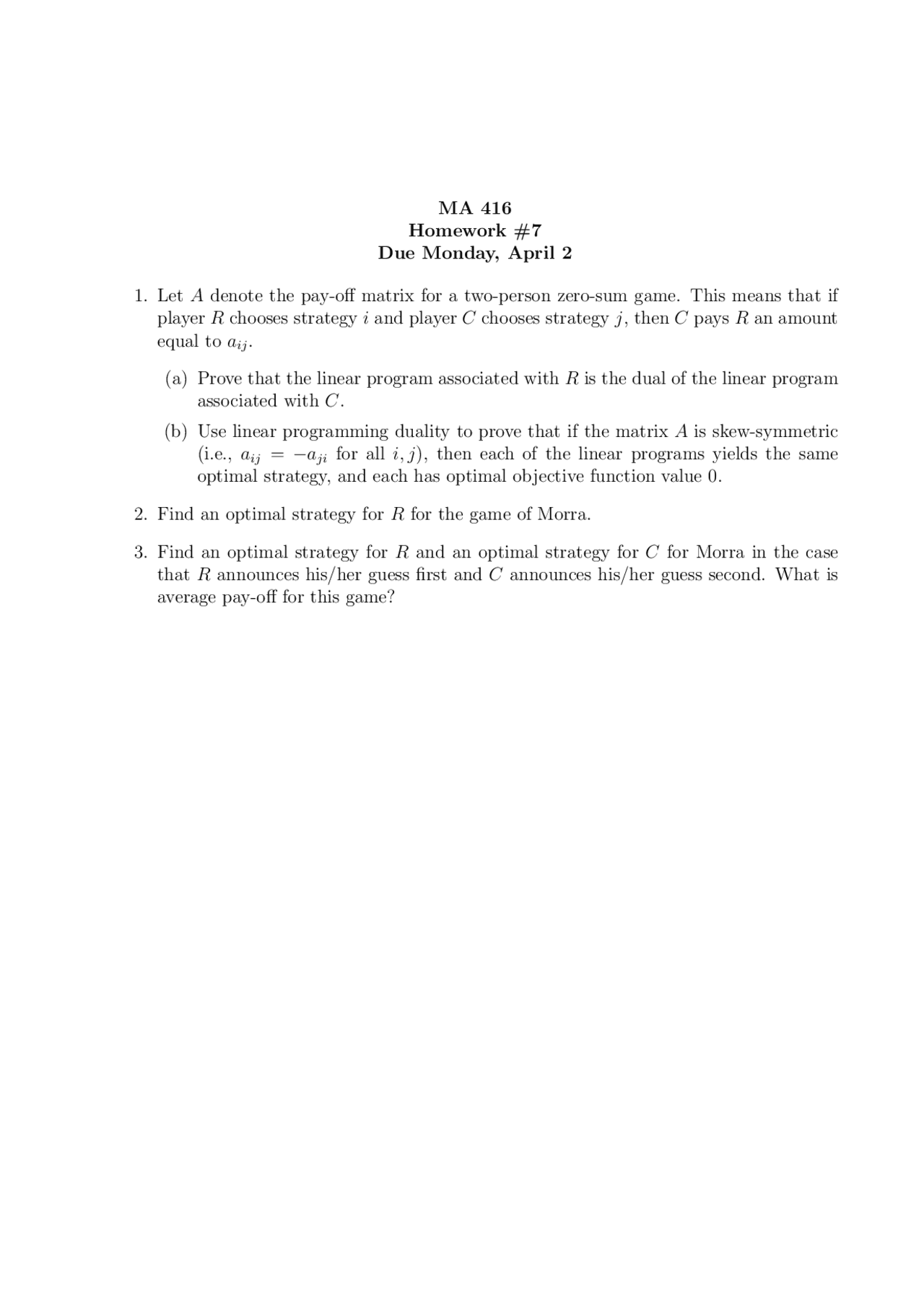 Practice Questions For Homework 7 Principles Of Operations Research