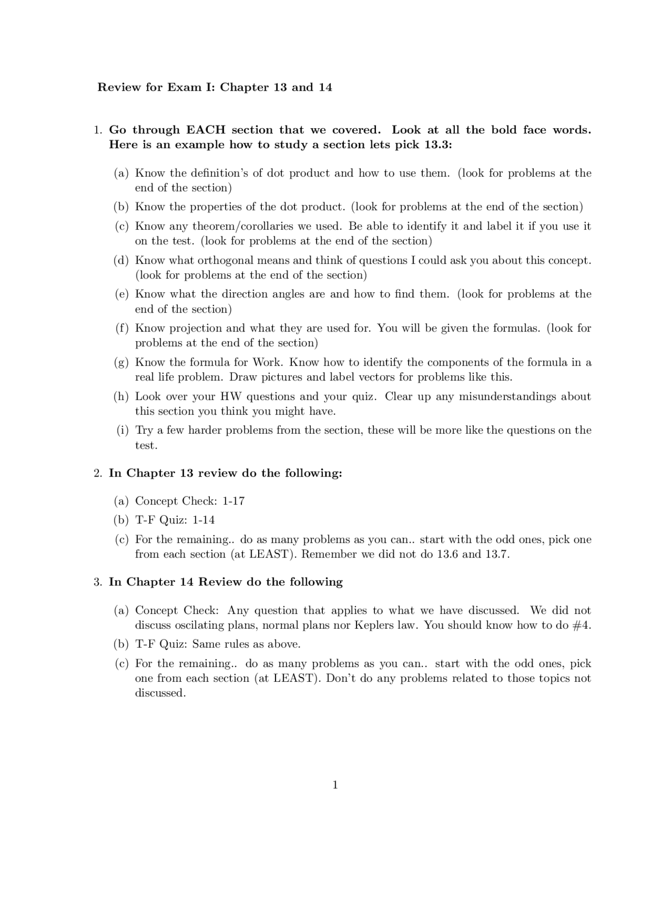 Review Sheet For Exam 1 Calculus Iii Ma 213 Docsity