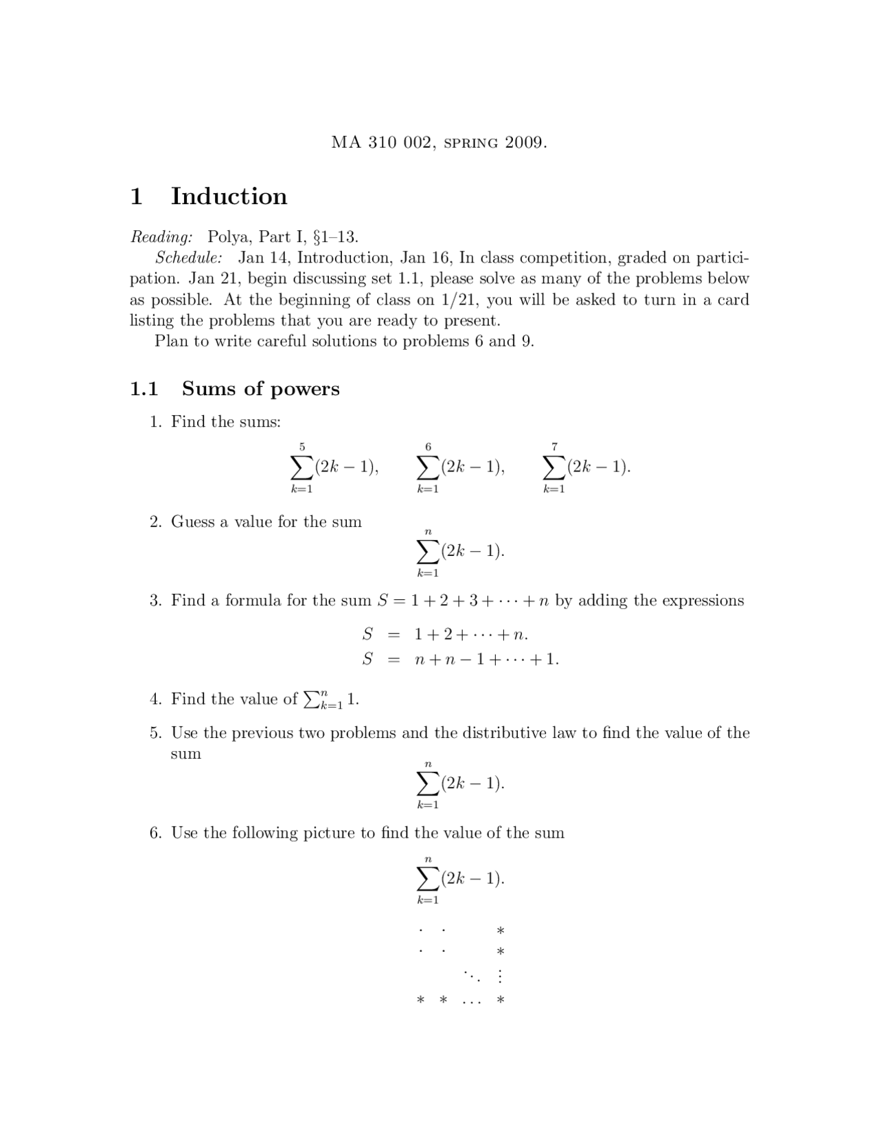 Questions on Mathematical Problem Solving - Teachers | MA 310 - Docsity