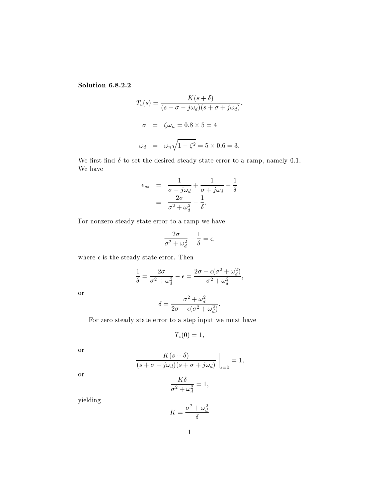 Solved Questions For Assignment 12 Design Control Systems Me 440