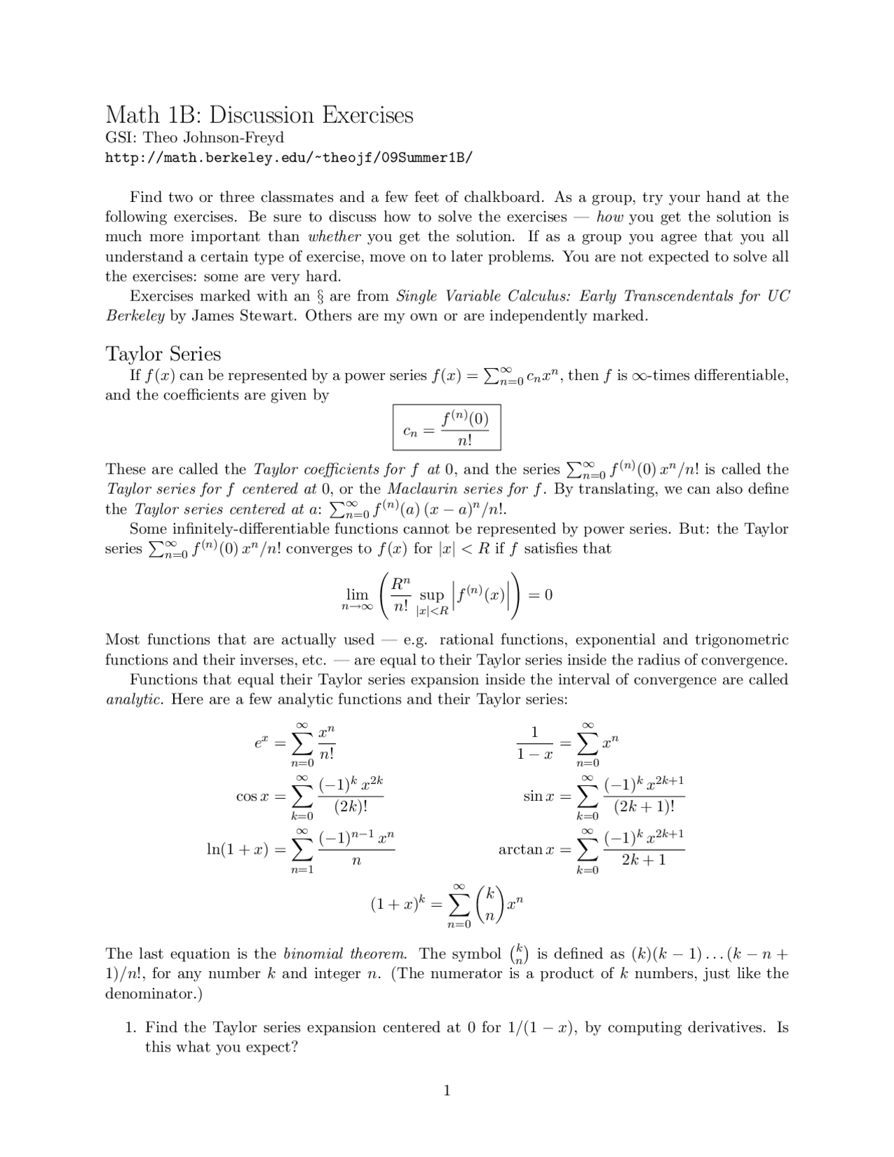 Calculus Assignment Questions With Solutions Math 1b Assignments