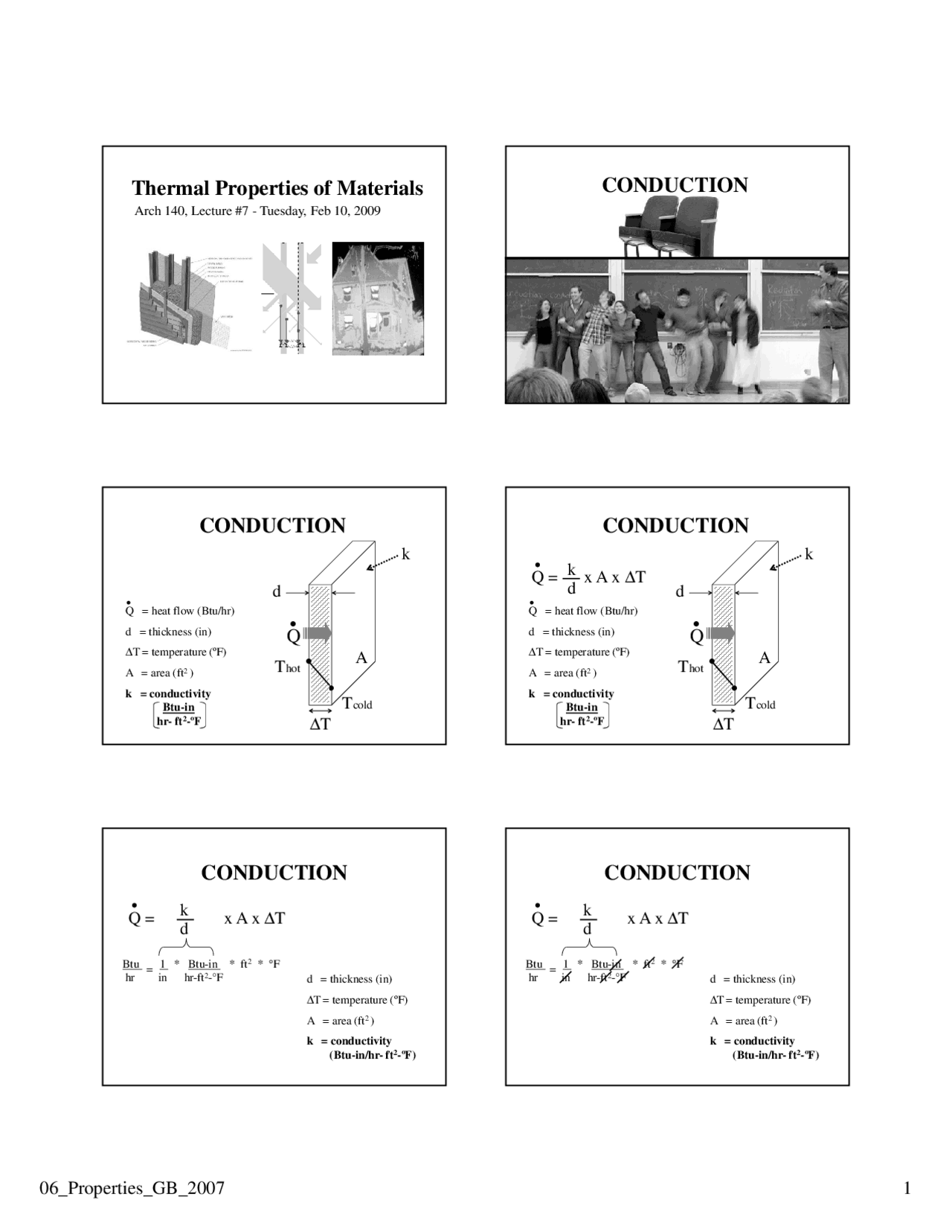 Thermal Properties Of Materials Lecture Slides Arch 140 Docsity