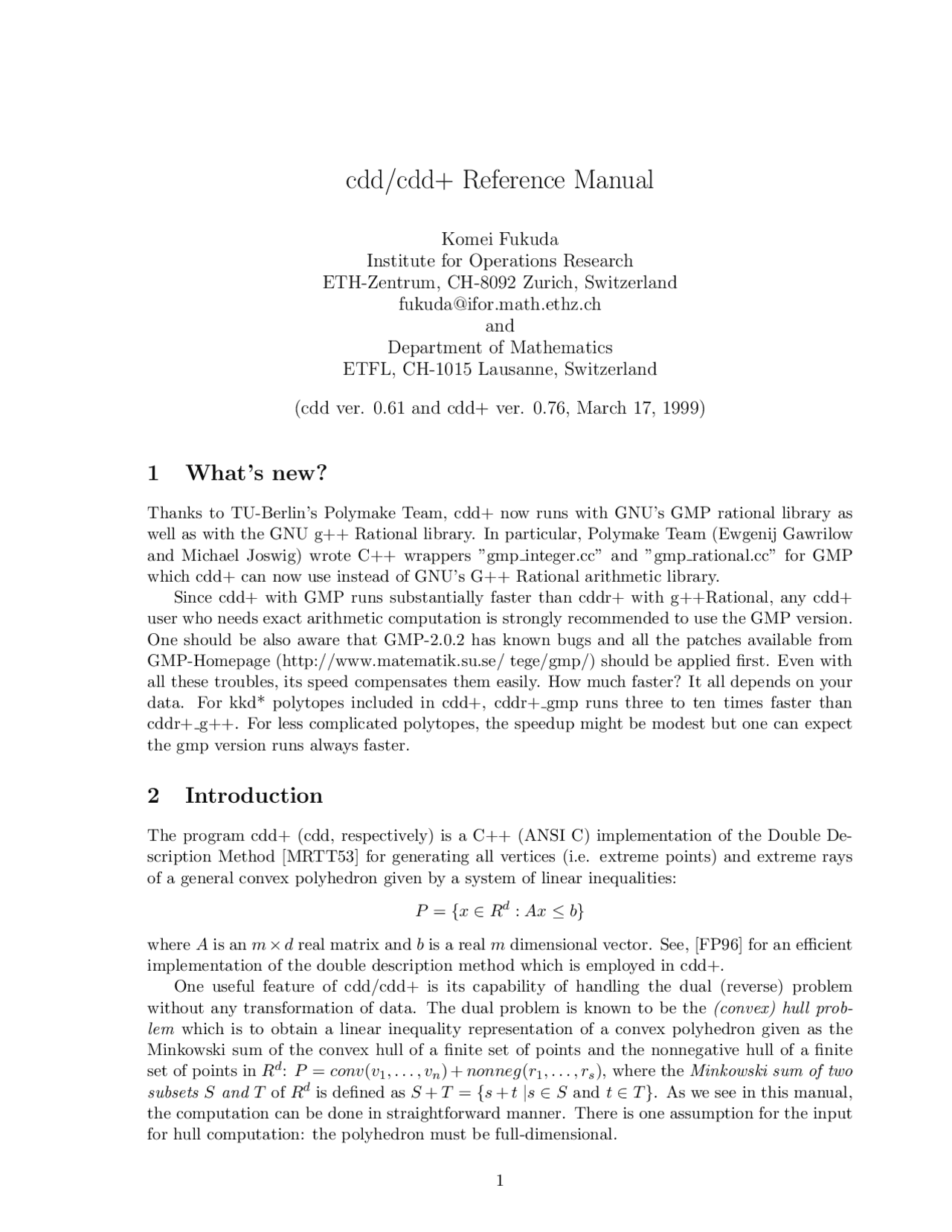 Reference Manual Linear And Combinatorial Optimization Ma 515 Docsity