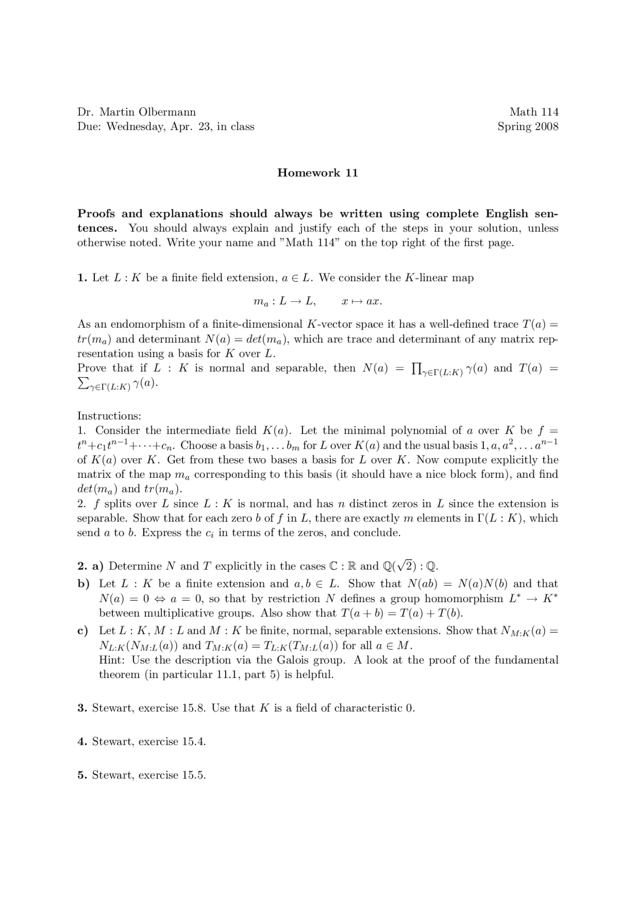 7 Practice Problems On Real Analysis I Homework 11 Math 114 Docsity