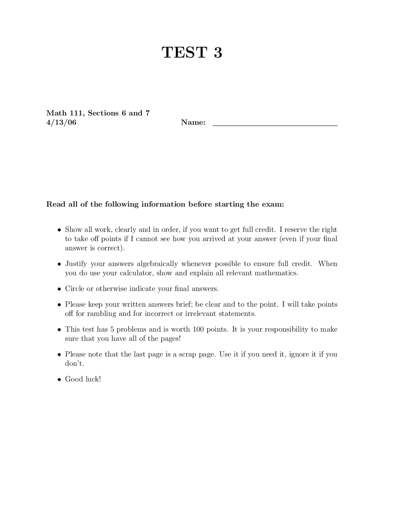 Exam 3 Solved Problems Introduction To Contemporary Mathematics Ma