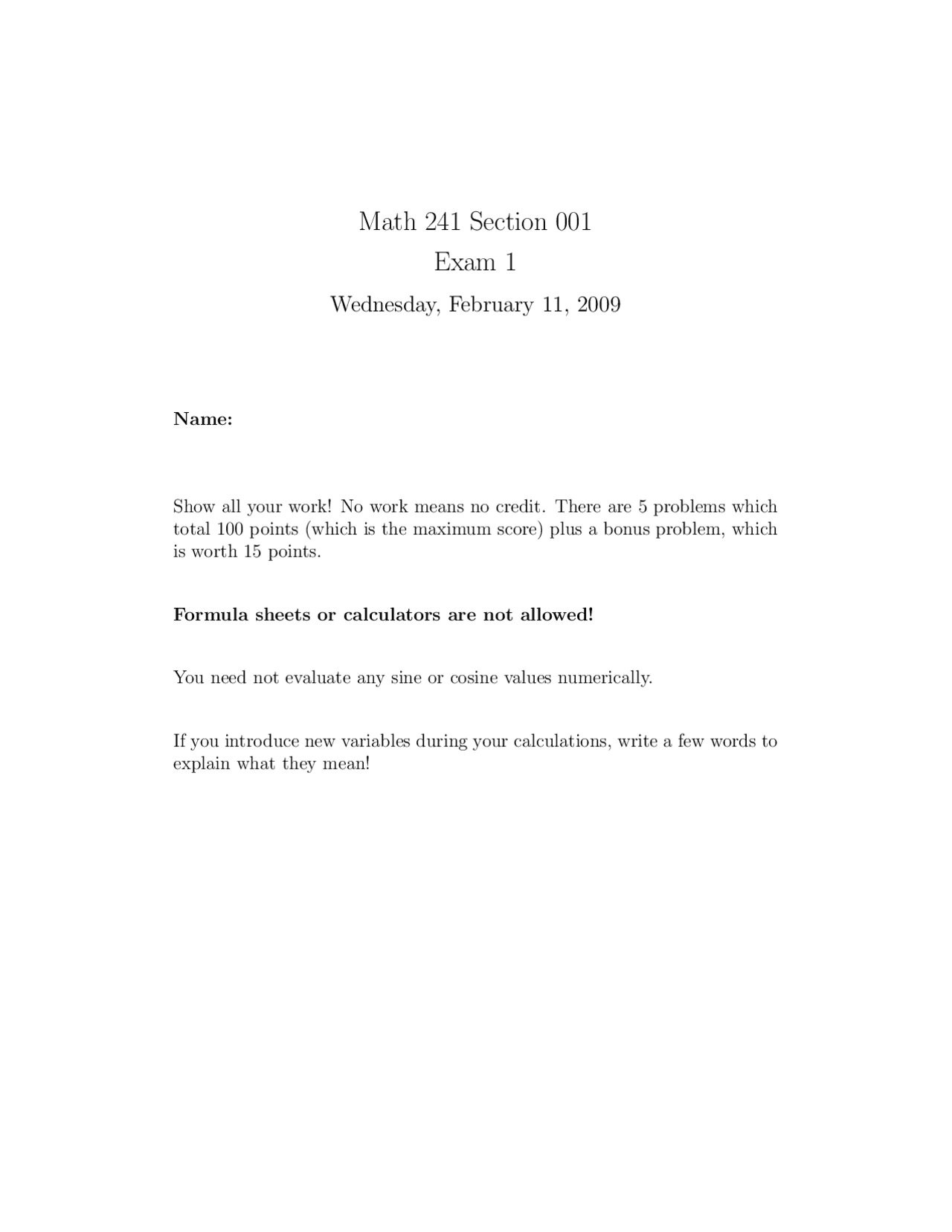 6 Problems In The Examination 1 On The Vector Orthogonal Functions
