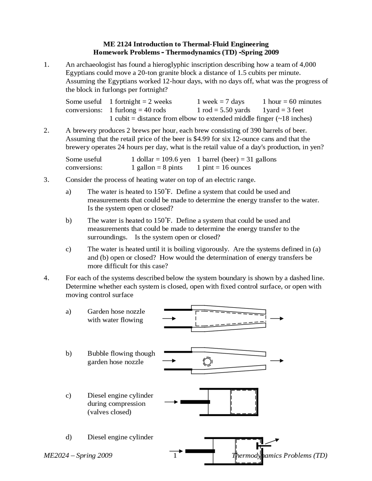 Homework Problems Thermodynamics Introduction To Thermal Fluid Me