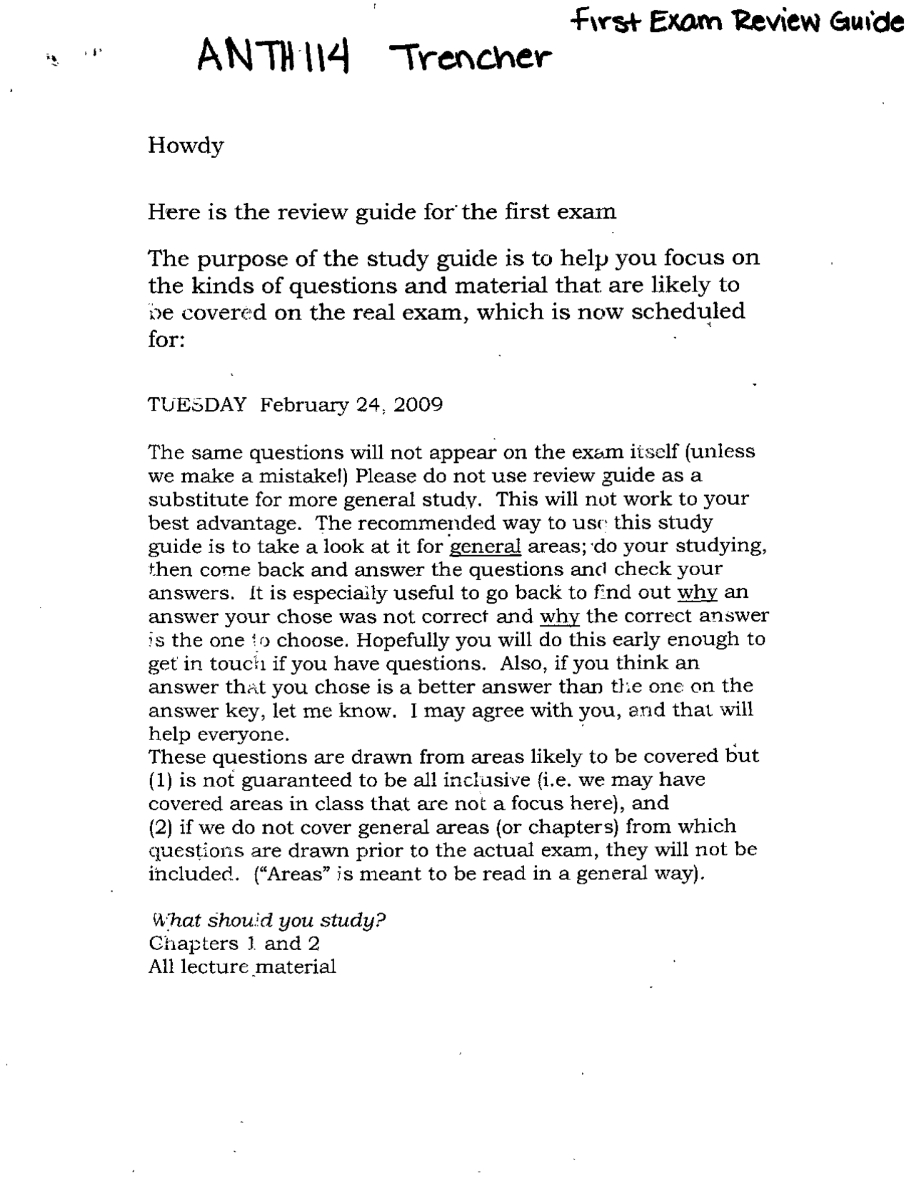 Introduction To Cultural Anthropology Anth 114 Docsity