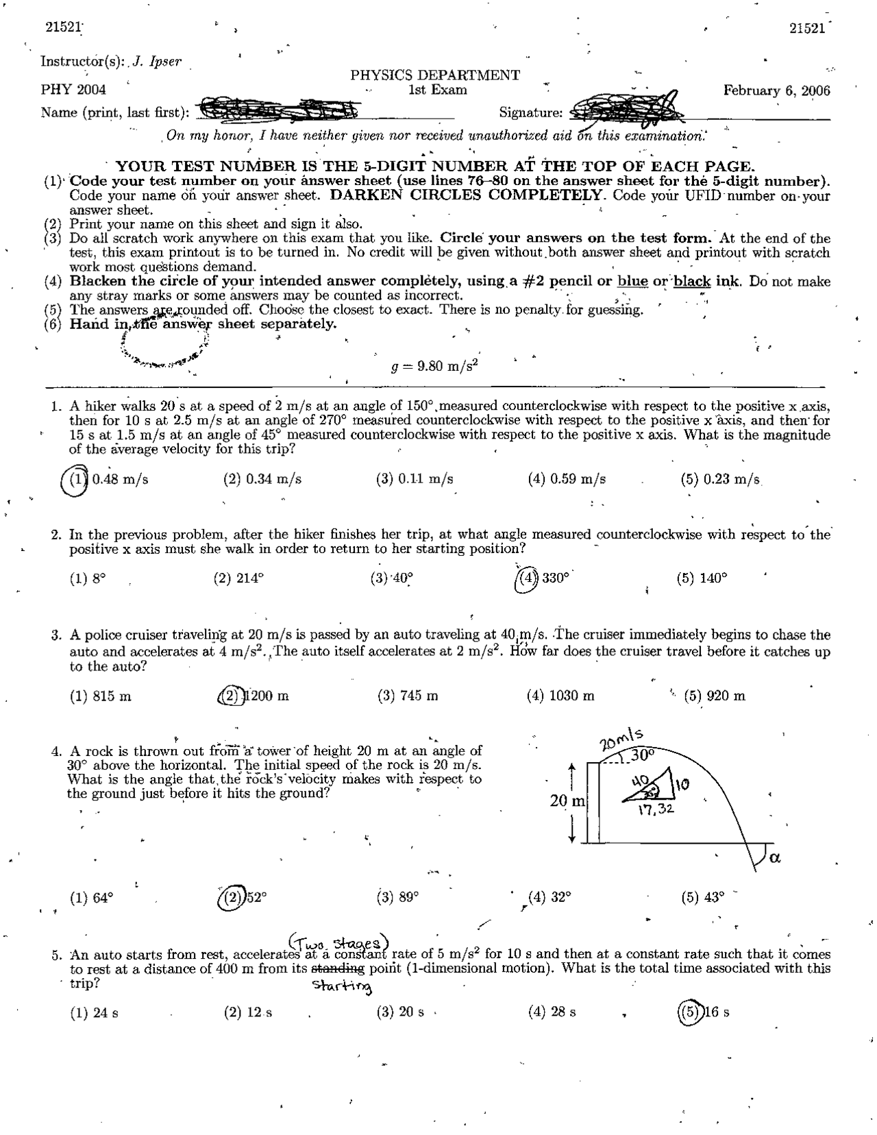 8 Mcqs With Answer Exam 1 Applied Physics Phy 2004 Docsity