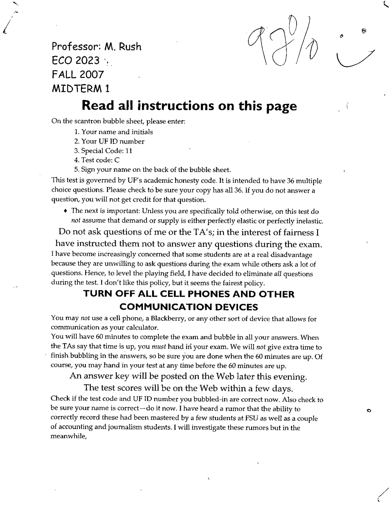 36 Multiple Choice Questions On Principles Of Microeconomics Midterm