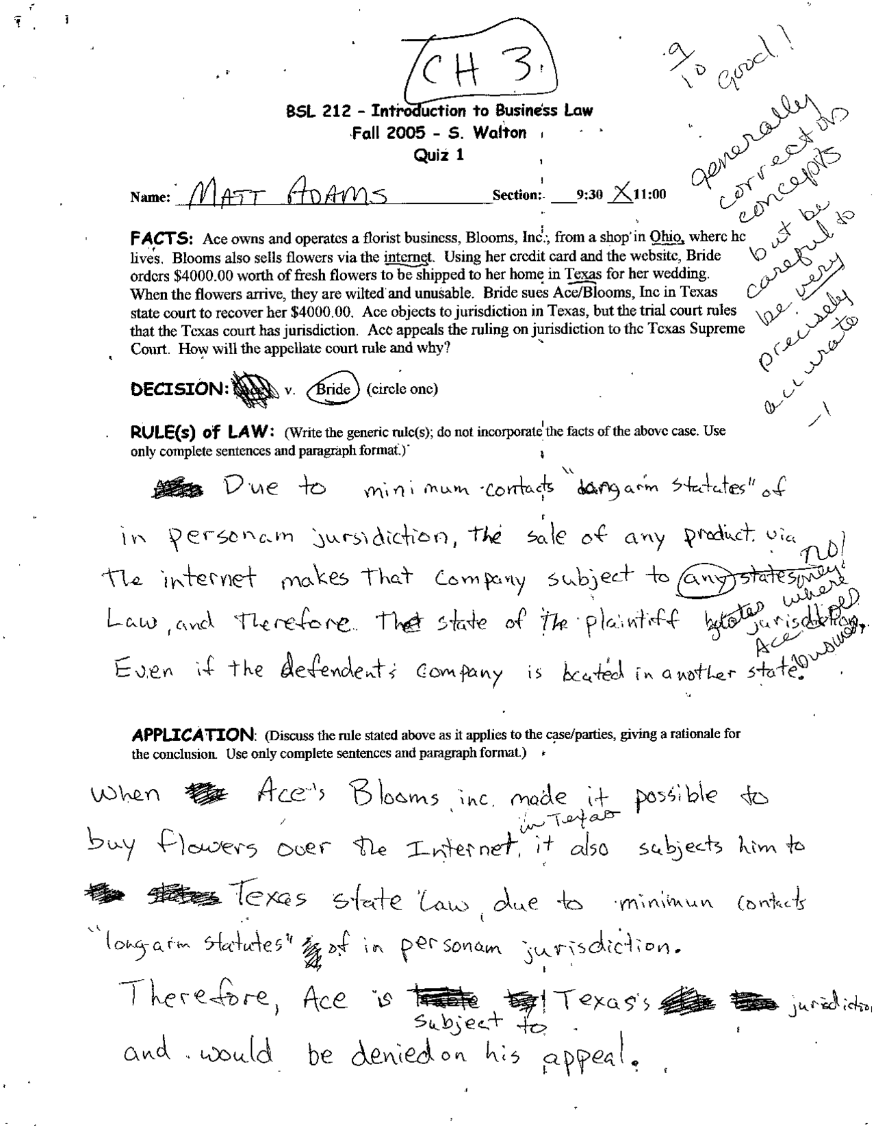 Quiz 1 Questions With Answers Introduction To Business Law Bsl 212