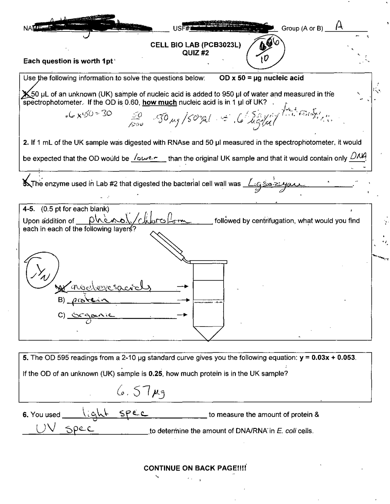 Quiz 2 With Answers Cell Biology Pcb 3023 Docsity
