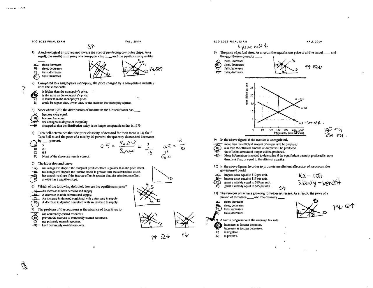 Final Exam Solution Principles Of Microeconomics Fall 2004 Eco