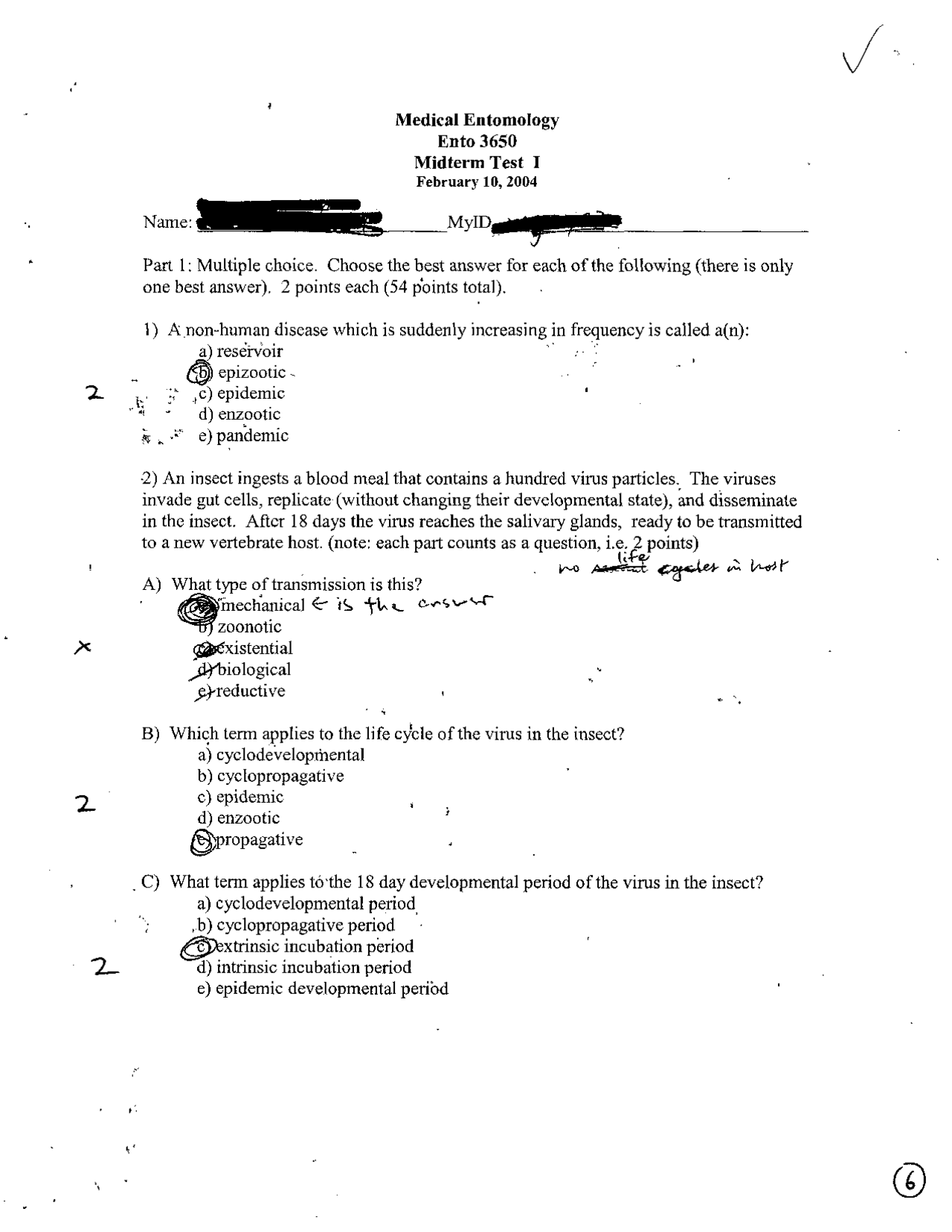 36 Solved Problems On Medical Entomology Midterm Exam Ento 3650