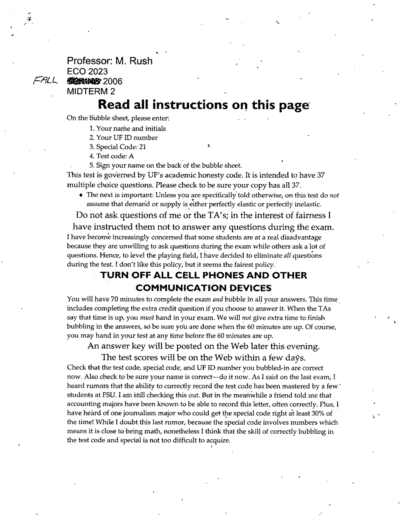 Principles Of Macroeconomics Midterm Questions 2006 Eco 2023 Docsity