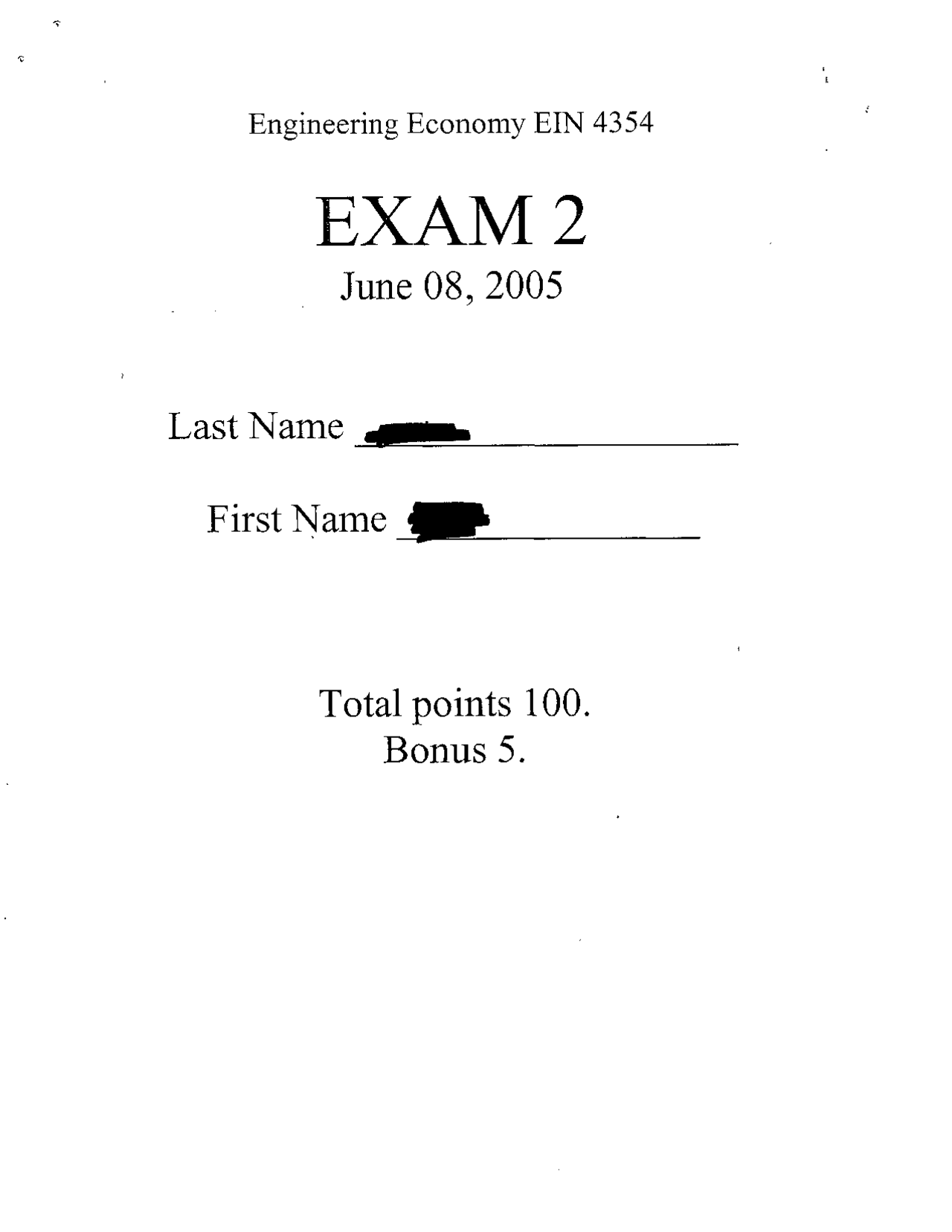 5 Solved Problems On The Engineering Economy Exam 2 Ein 4354 Docsity