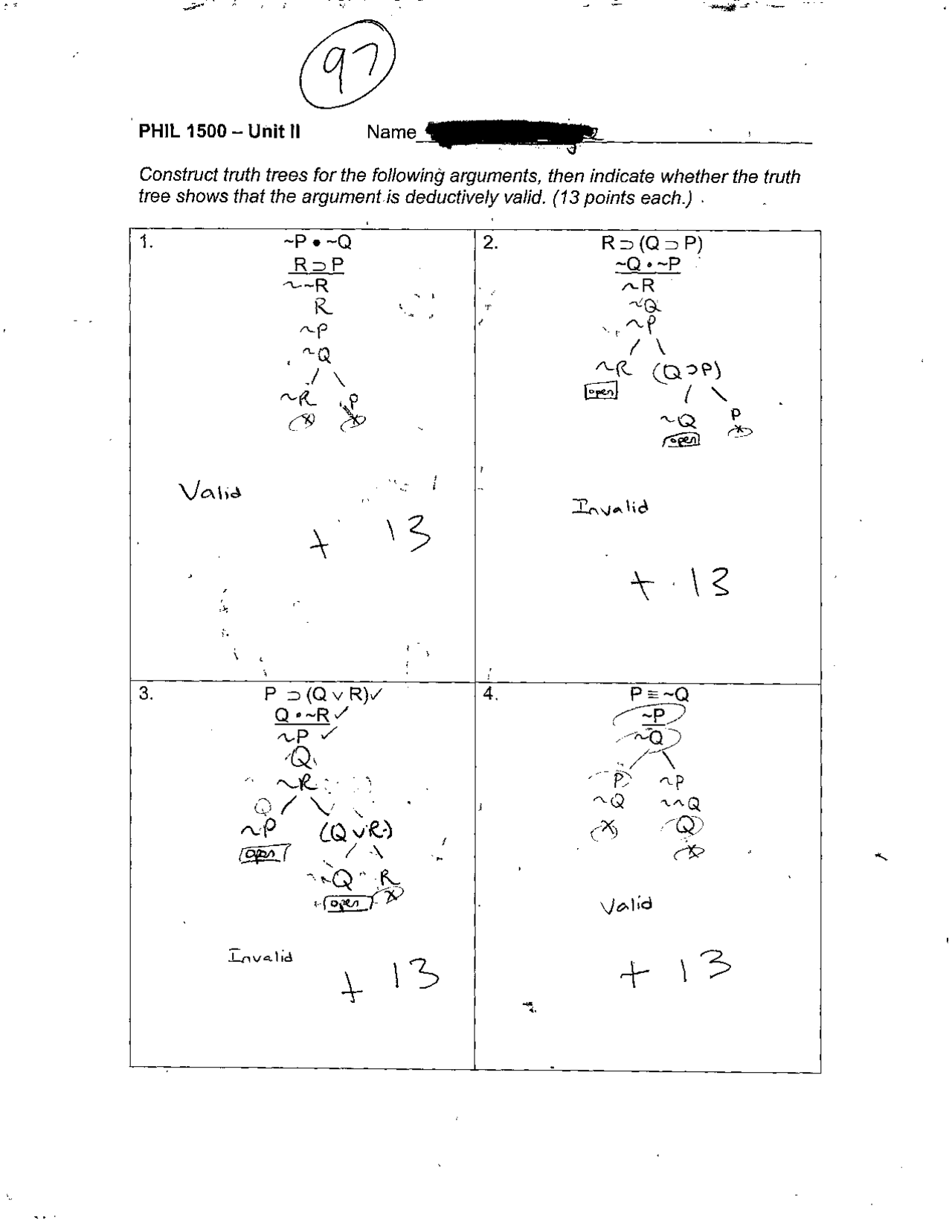 Quiz With Solution For Logic And Critical Thinking Phil 1500 Docsity