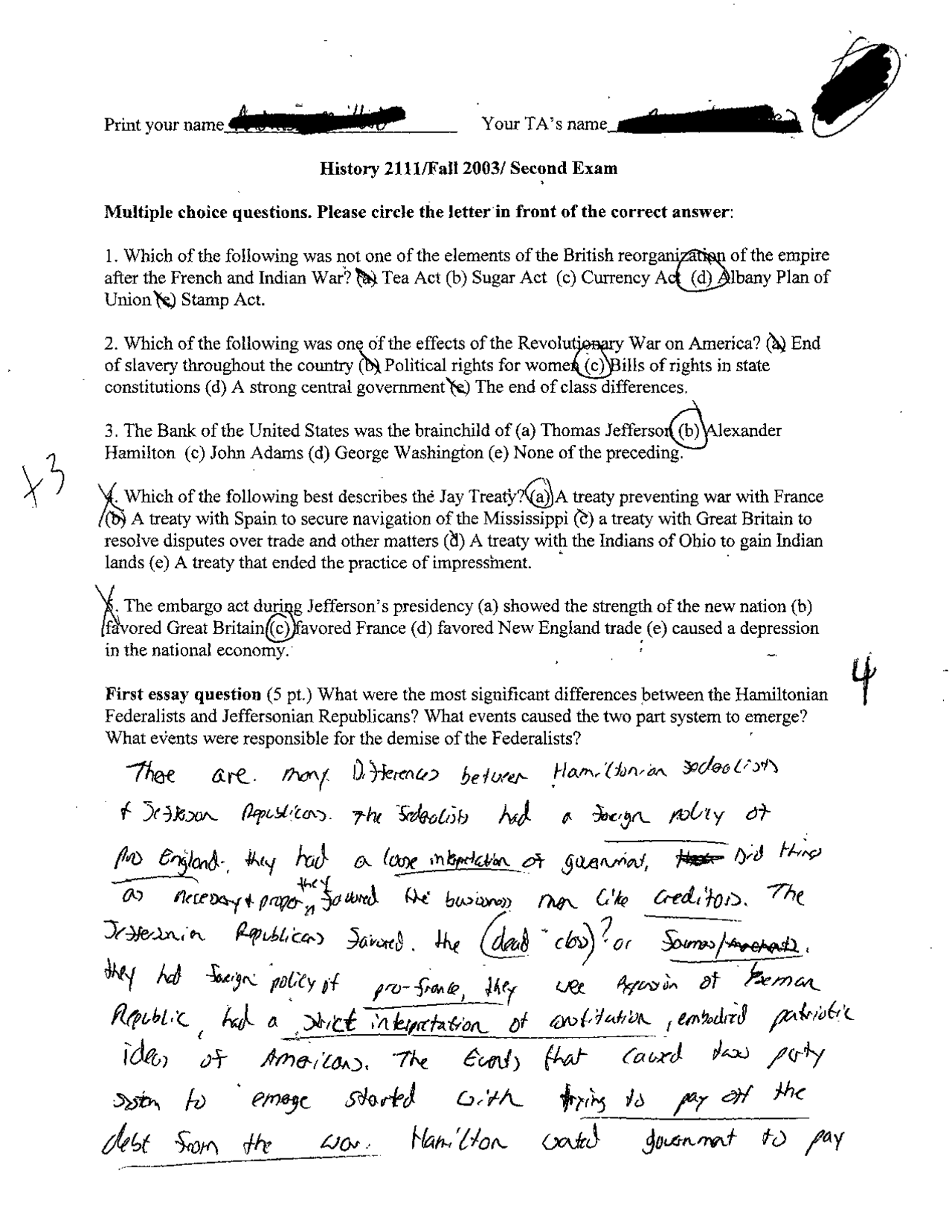 Second Exam Ii Solved American History To 1865 Hist 2111 Docsity