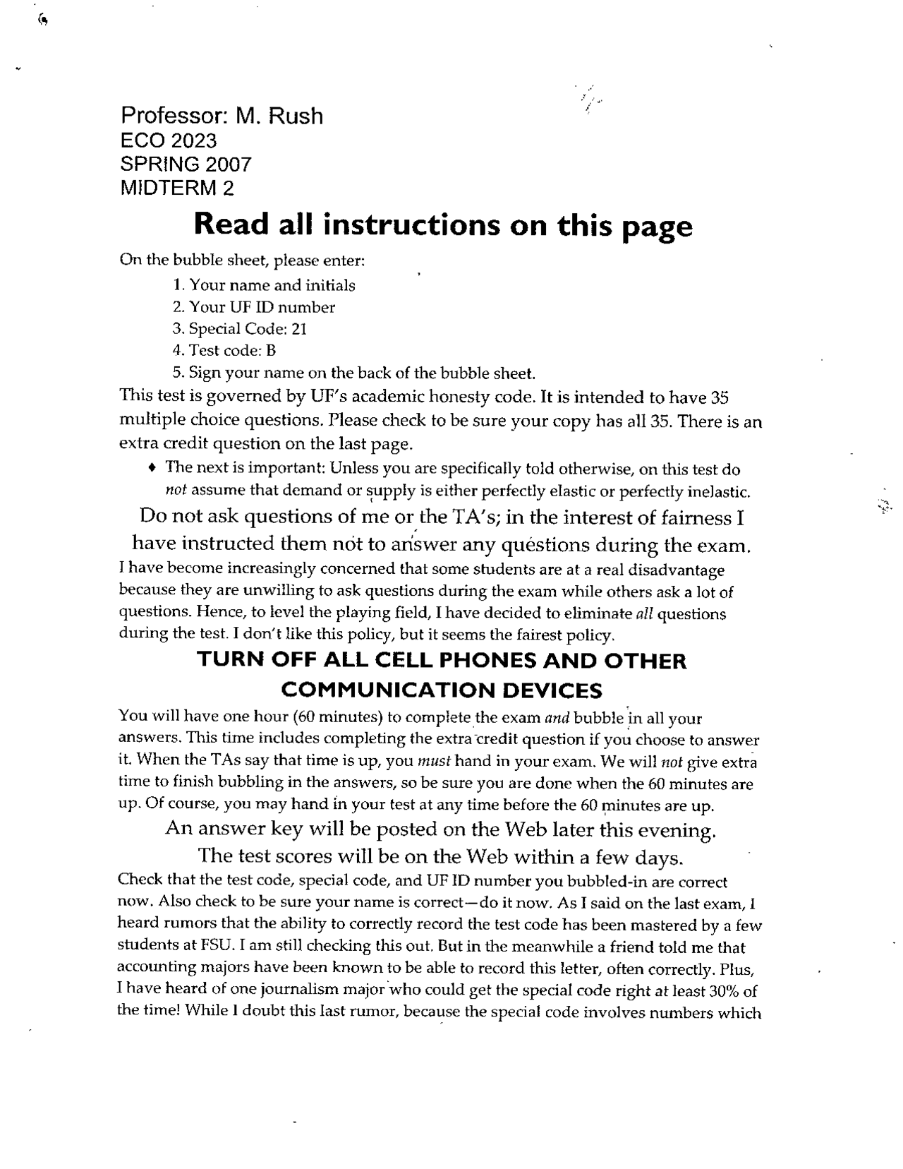 Midterm 2 Questions With Solutions Principles Of Macroeconomics 2007