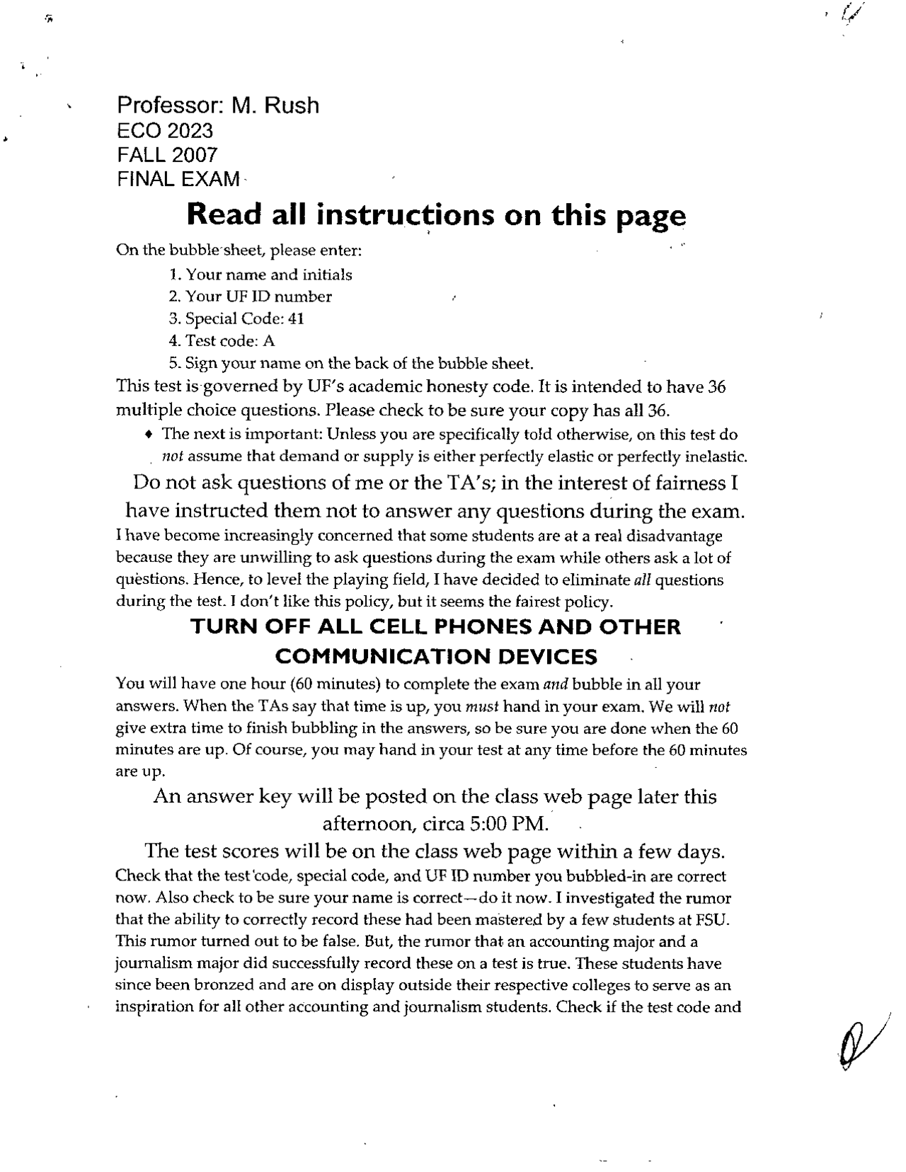 Principles Of Macroeconomics Past Exam Solved 2007 Eco 2023 Docsity