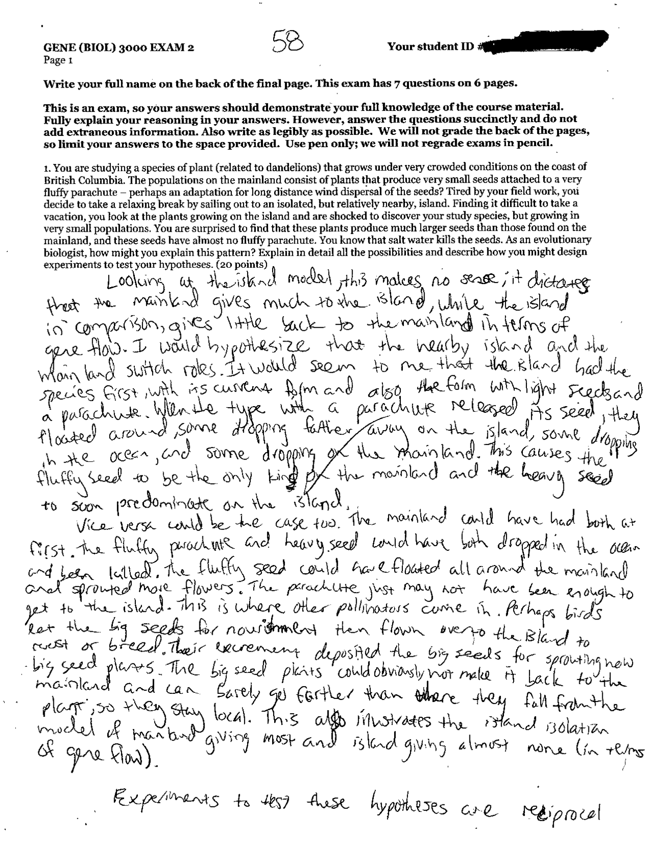 Exam 2 Questions With Solutions Evolutionary Biology Biol 3000