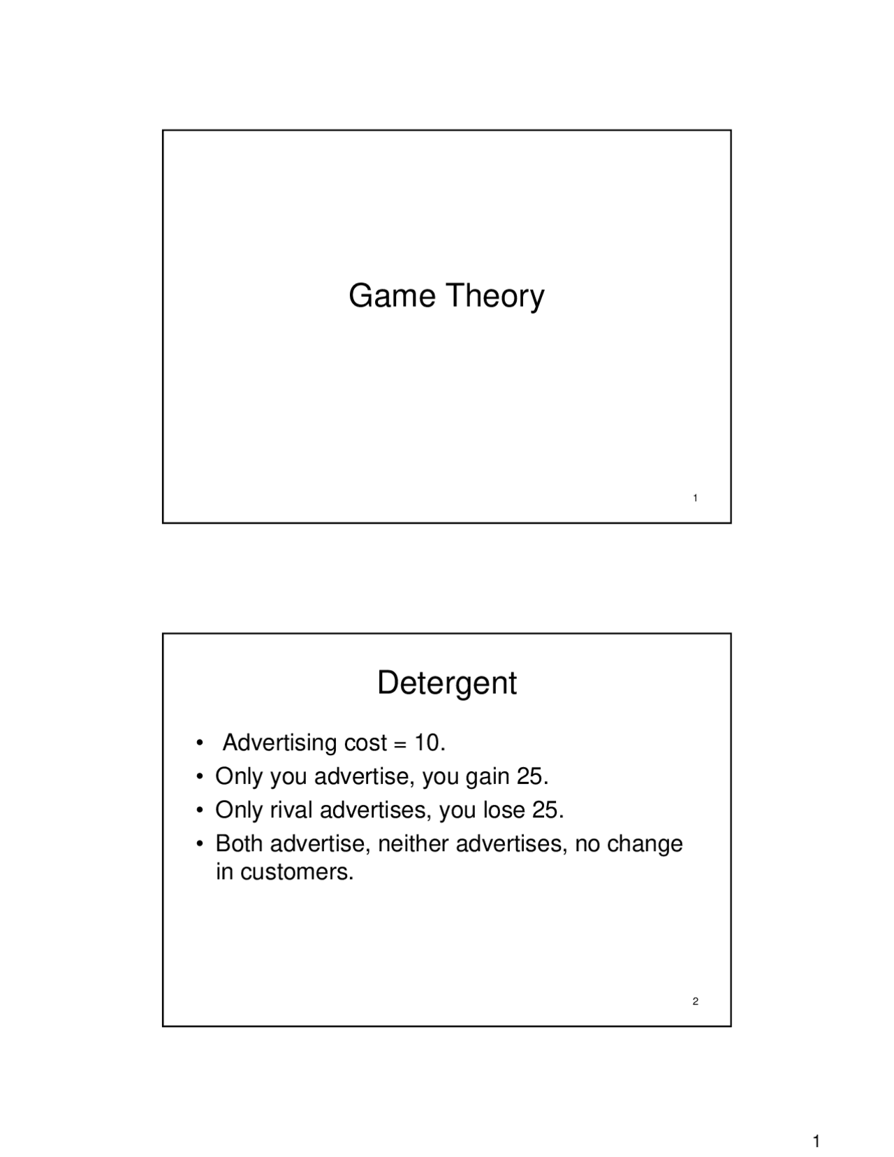 Game Theory Microeconomics Docsity