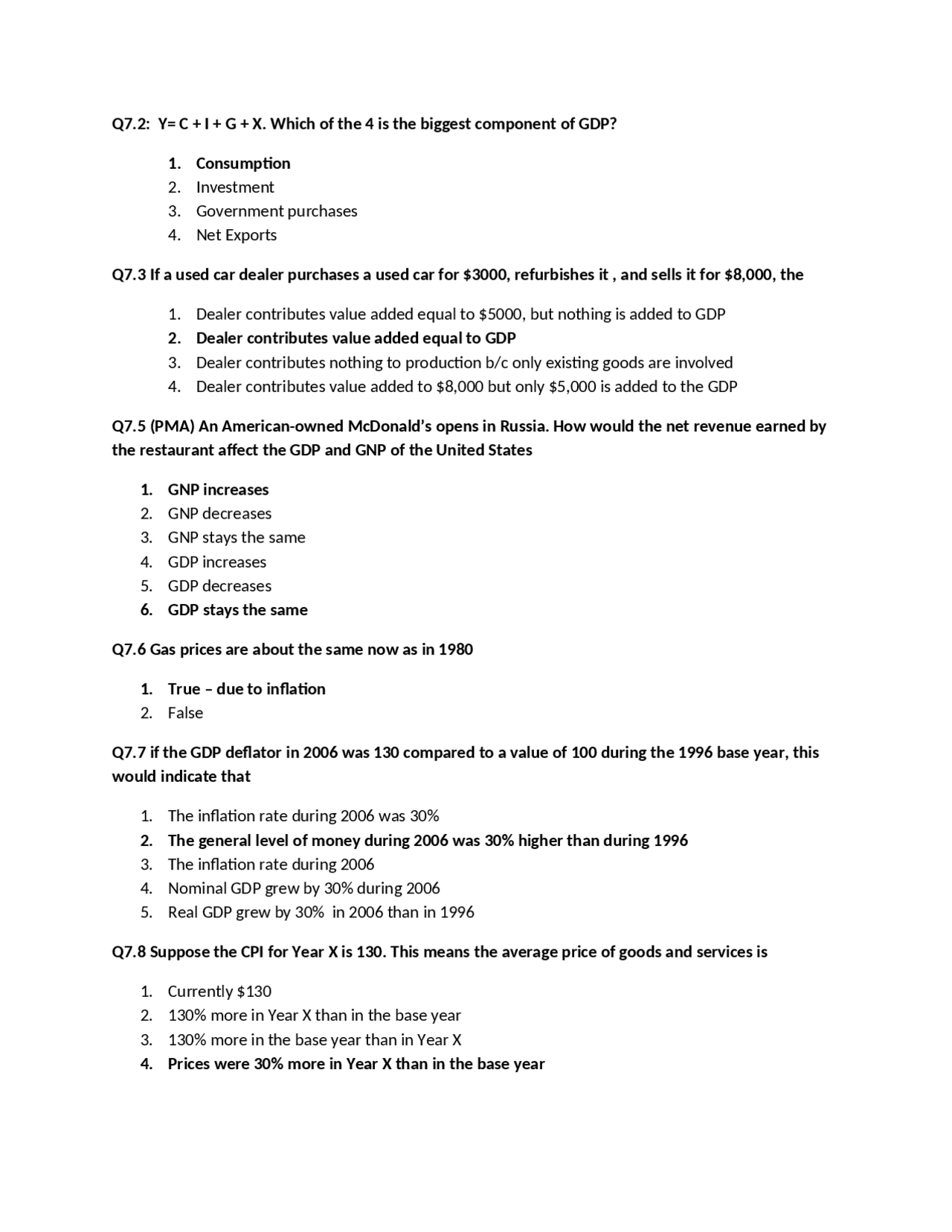 13 Multiple Choice Questions With Answers Principle Of Macroeconomy