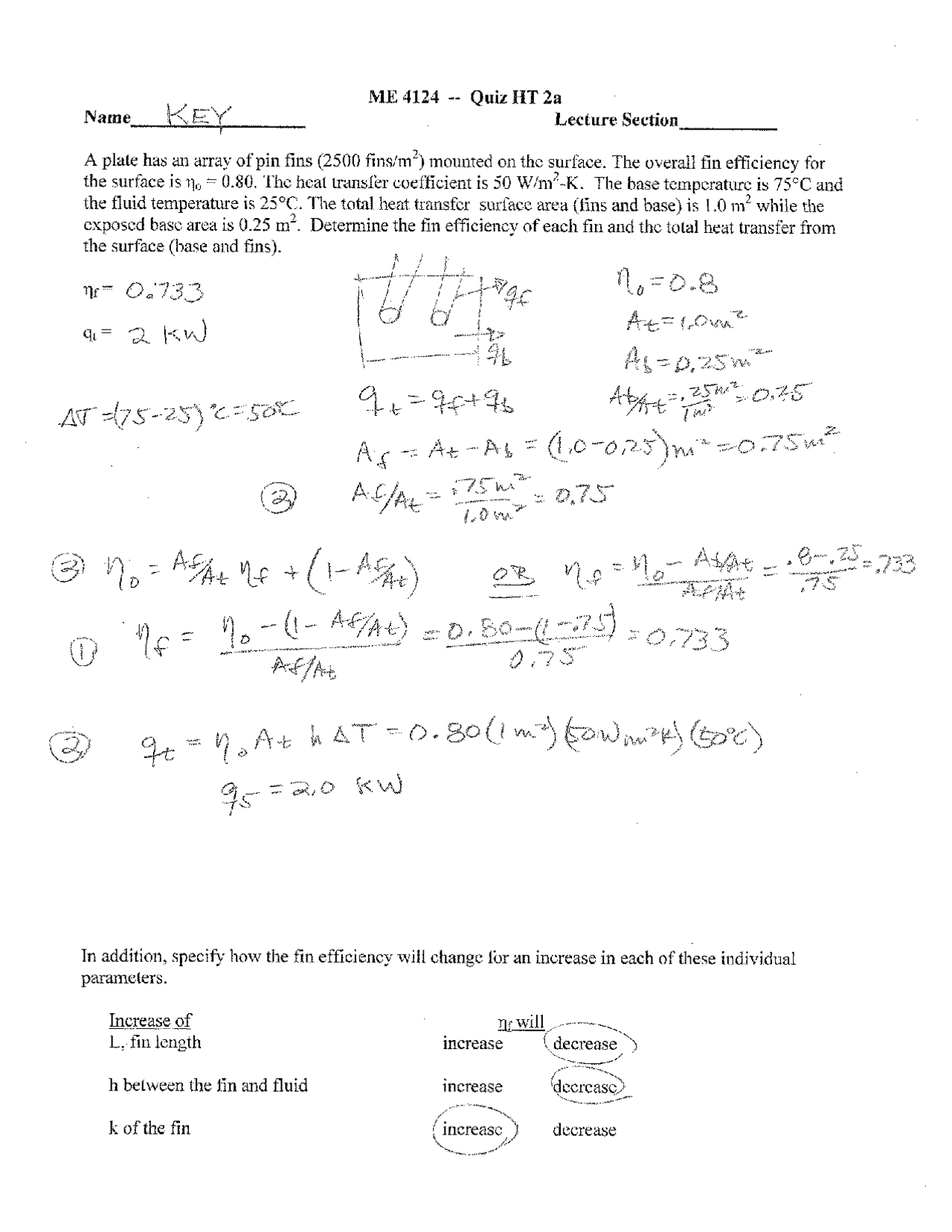 Calculate Total Heat Transfer Fluid Thermal System Quiz Key Me