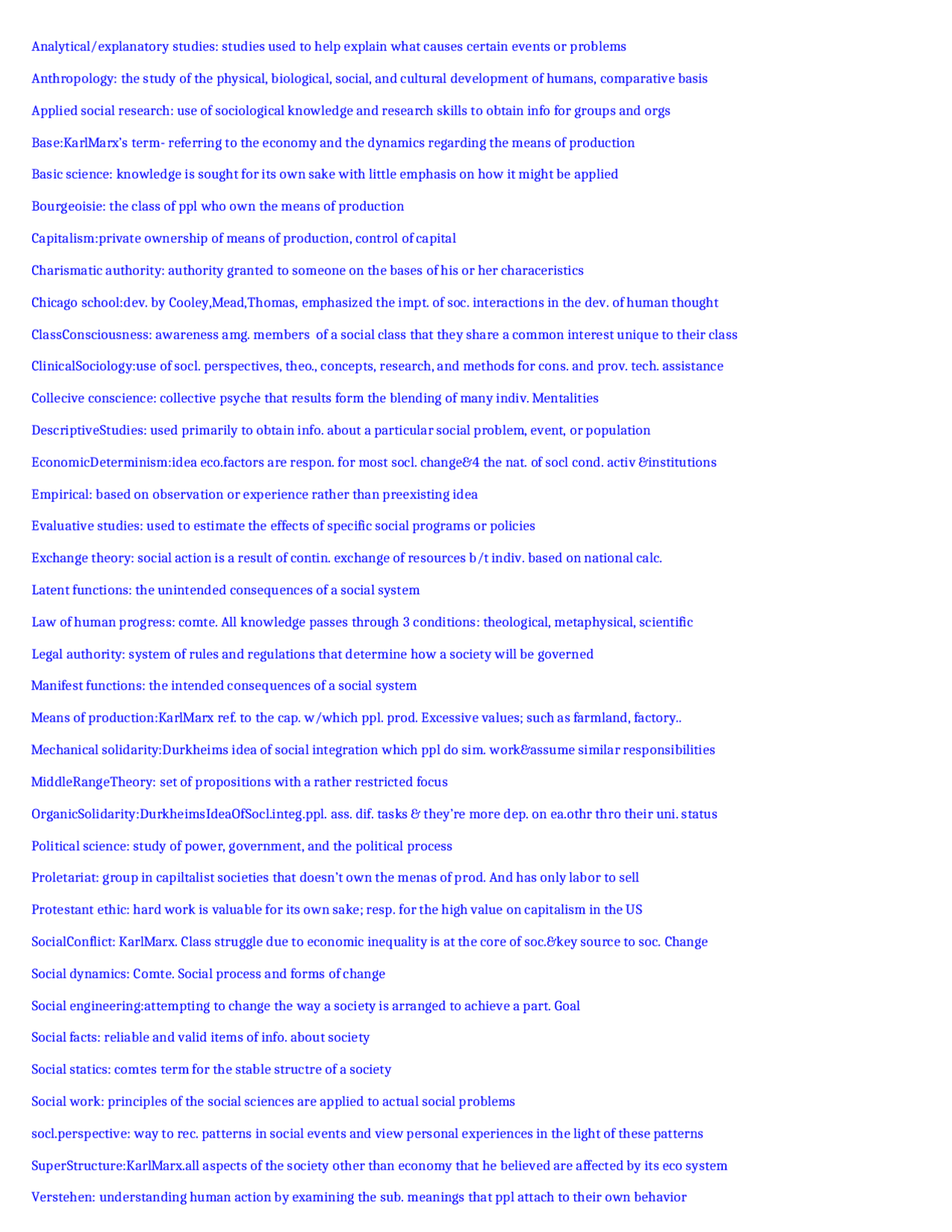 Review Sheet For Introduction To Sociology Socl 2001 Docsity