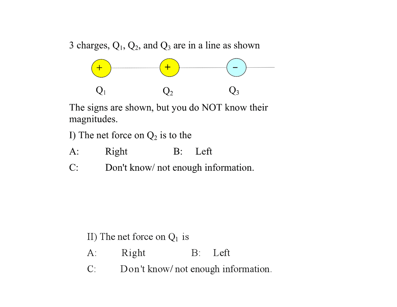 Class Quiz Basic Multiple Choice Questions In General Physics Phys