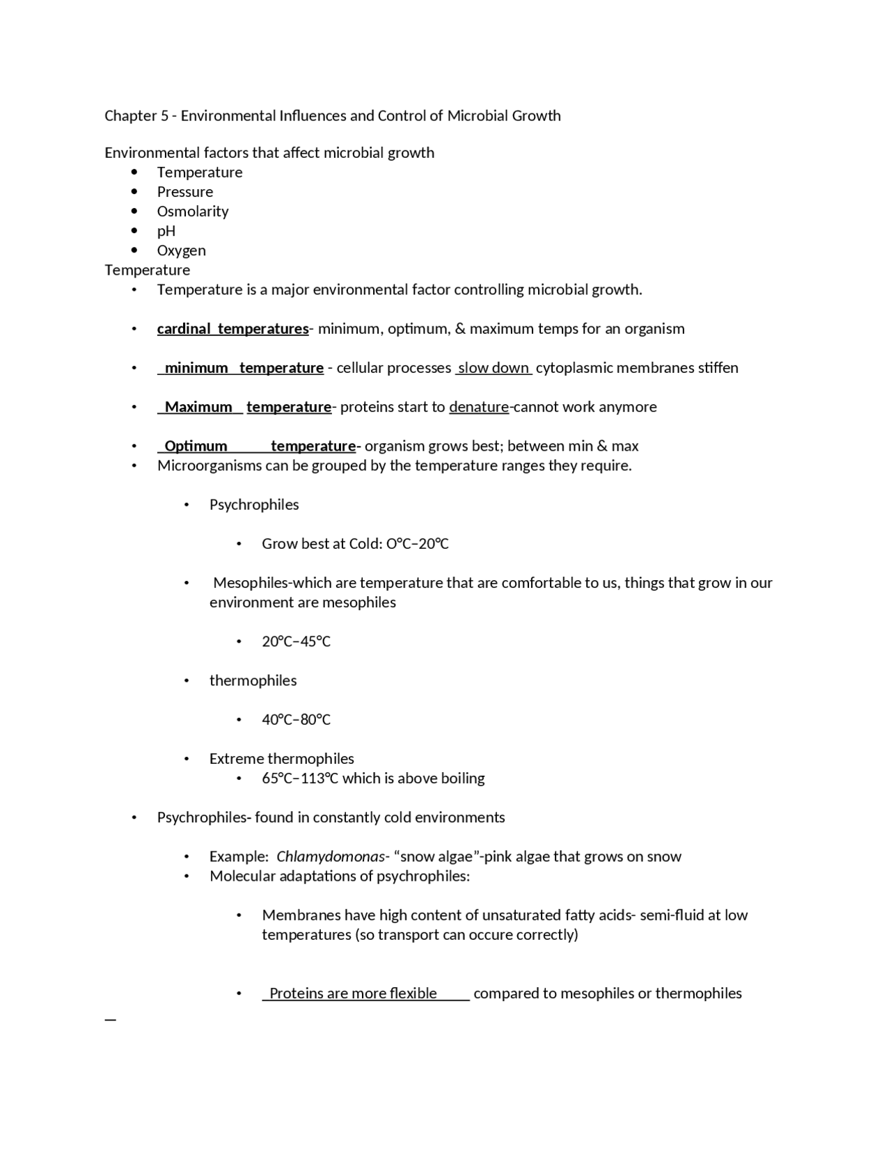 Influences And Control Of Microbial Growth Environmental Biol 2051