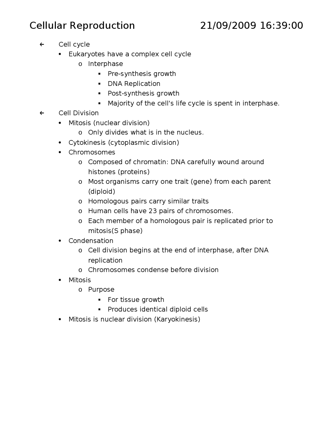 Cellular Reproduction Biological Concepts Notes Biol 101 Docsity
