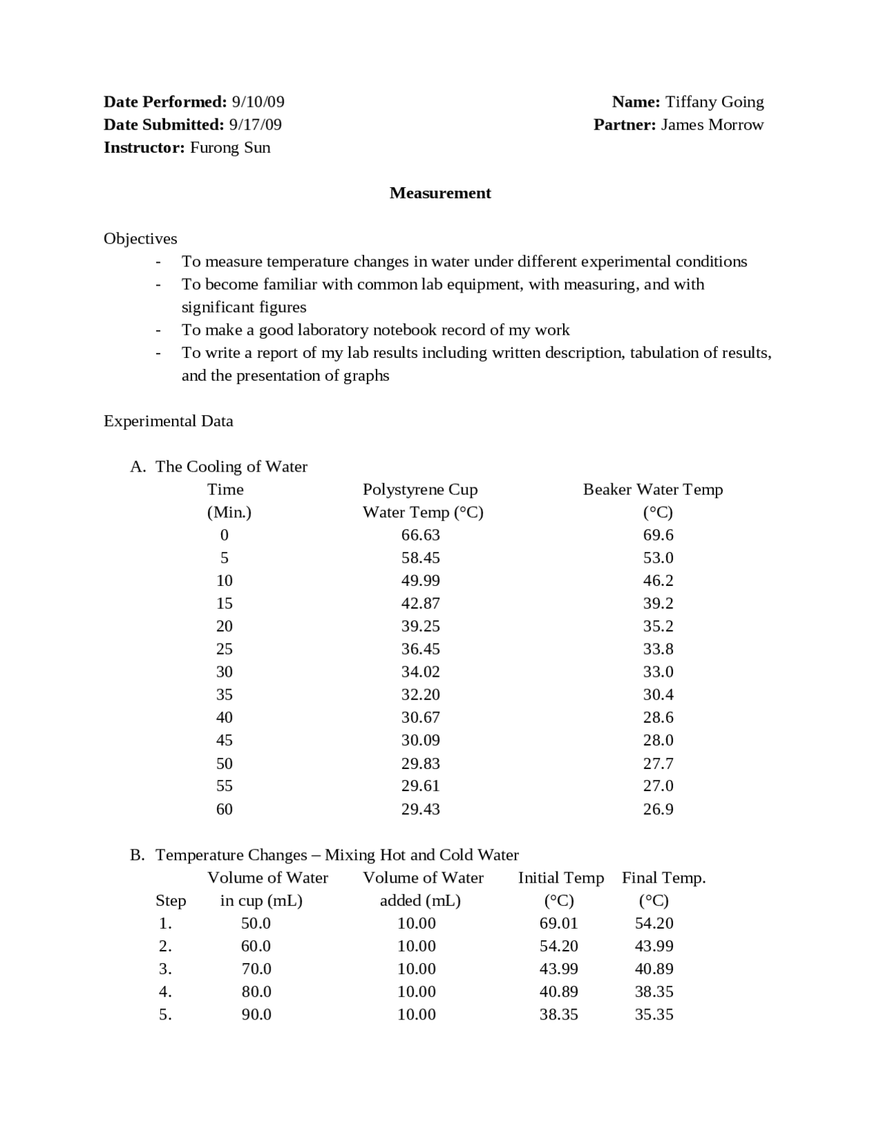 Lab 1 Practice, Measurement - General Chemistry Lab | CHEM 1045 - Docsity