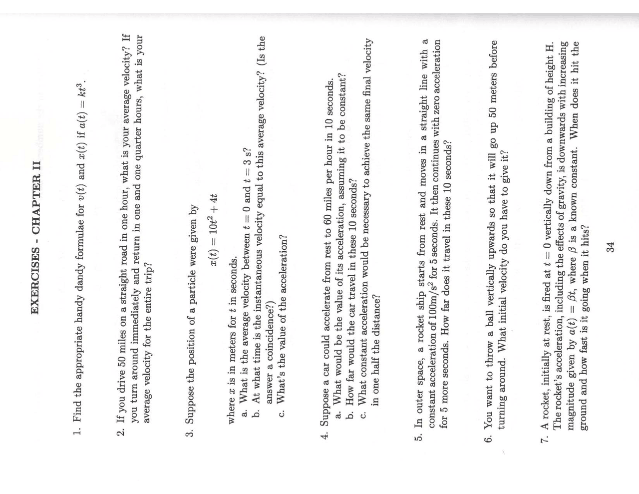 10 Question Exercises - Mechanics | PHYS 218 - Docsity