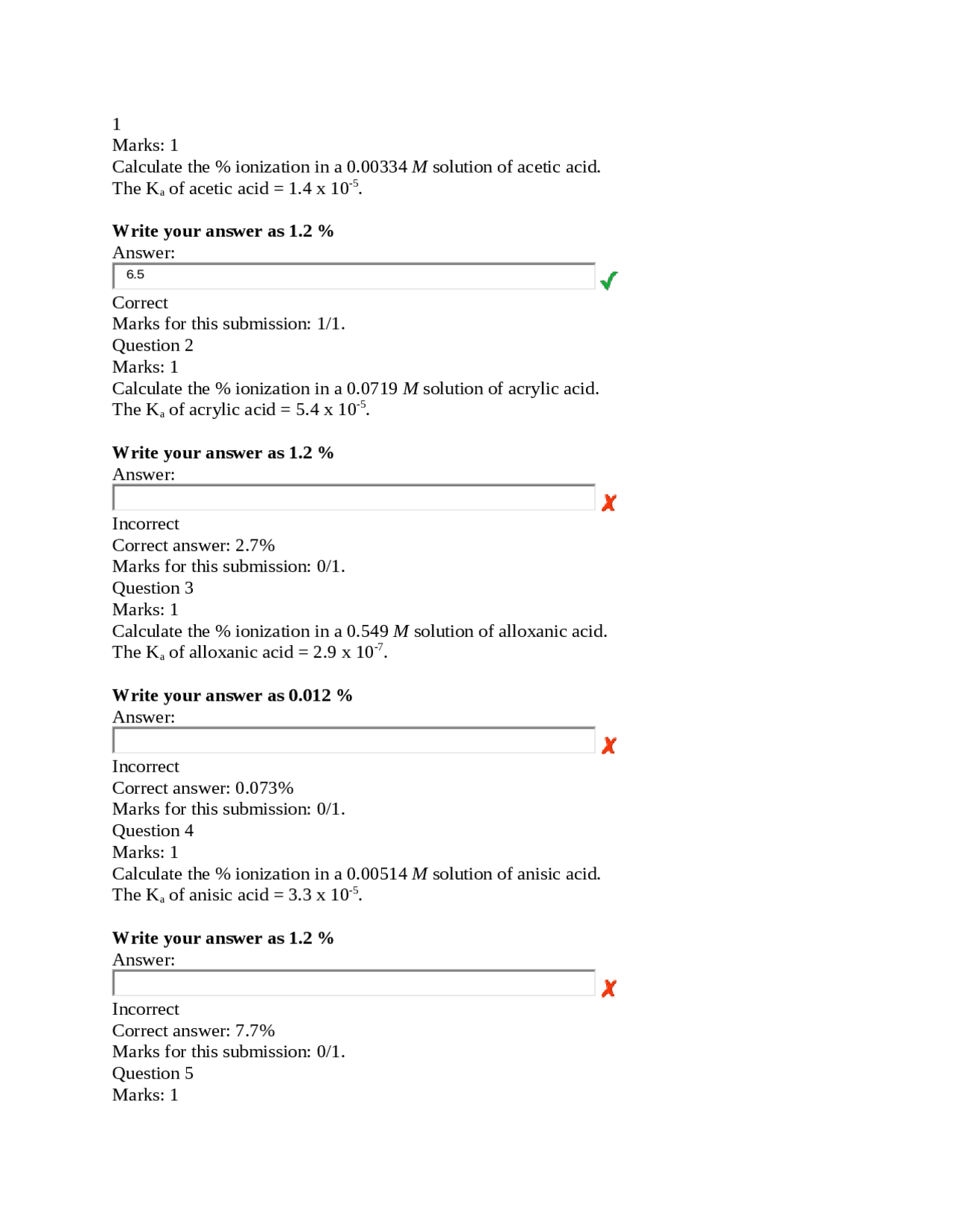 Practice Quiz Introduction To Chemistry Ii Che 1102 Docsity