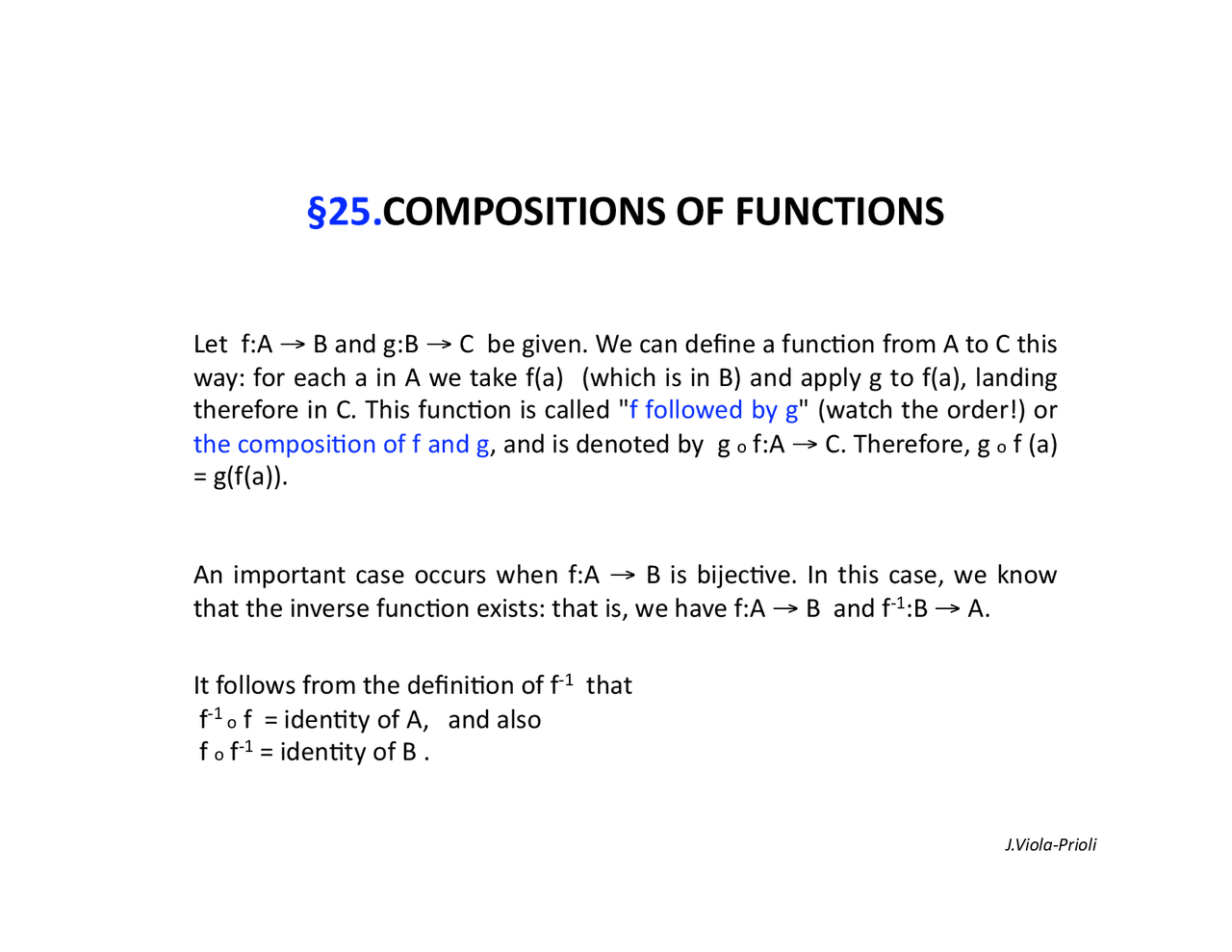 Composition of Functions in the Discrete Mathematics | MAD 2104 - Docsity
