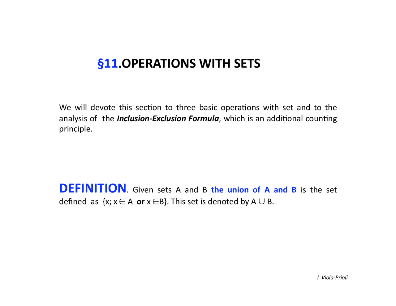 Operations With Sets Lecture Notes Mad 2104 Docsity