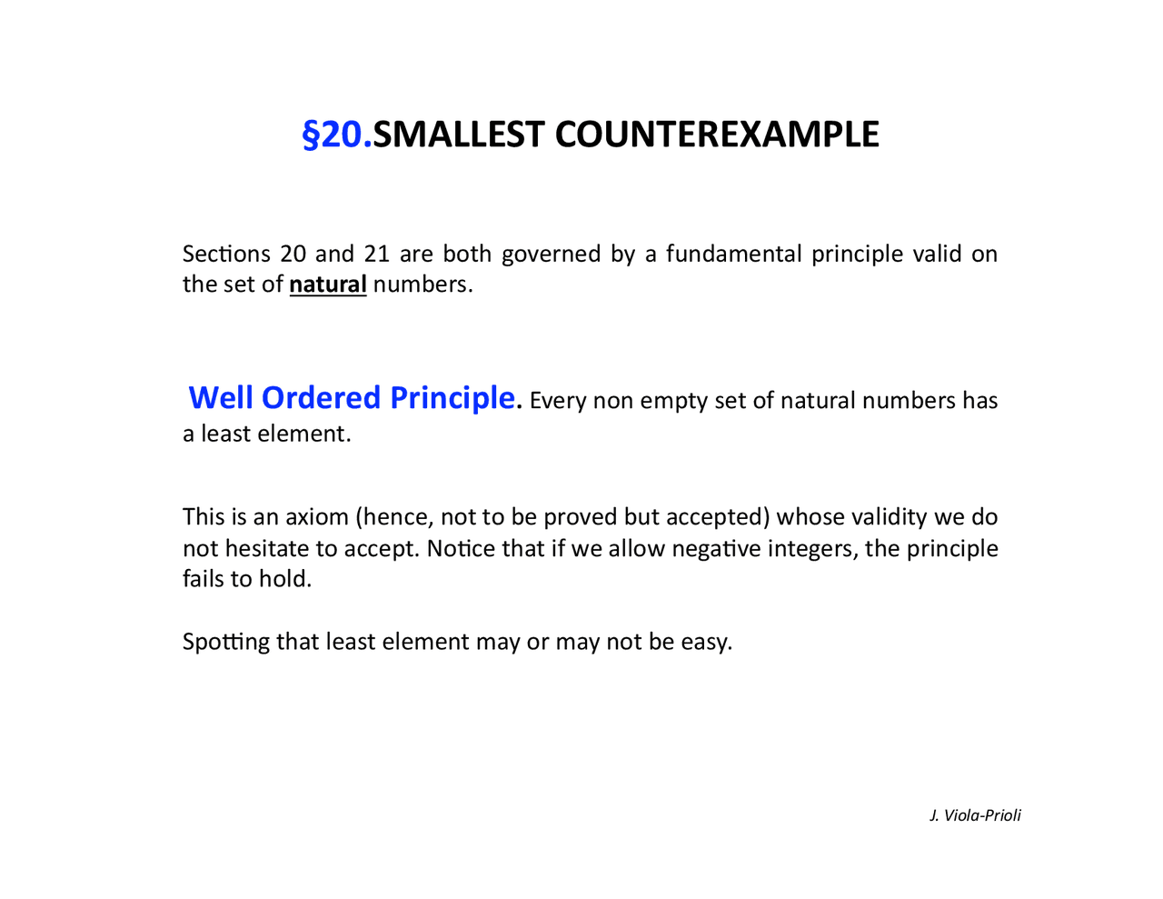 Lecture Notes on Smallest Counterexample | MAD 2104 - Docsity