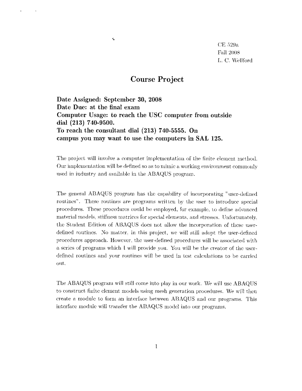 The General ABAQUS Program - Finite Element Analysis - Project | CE ...
