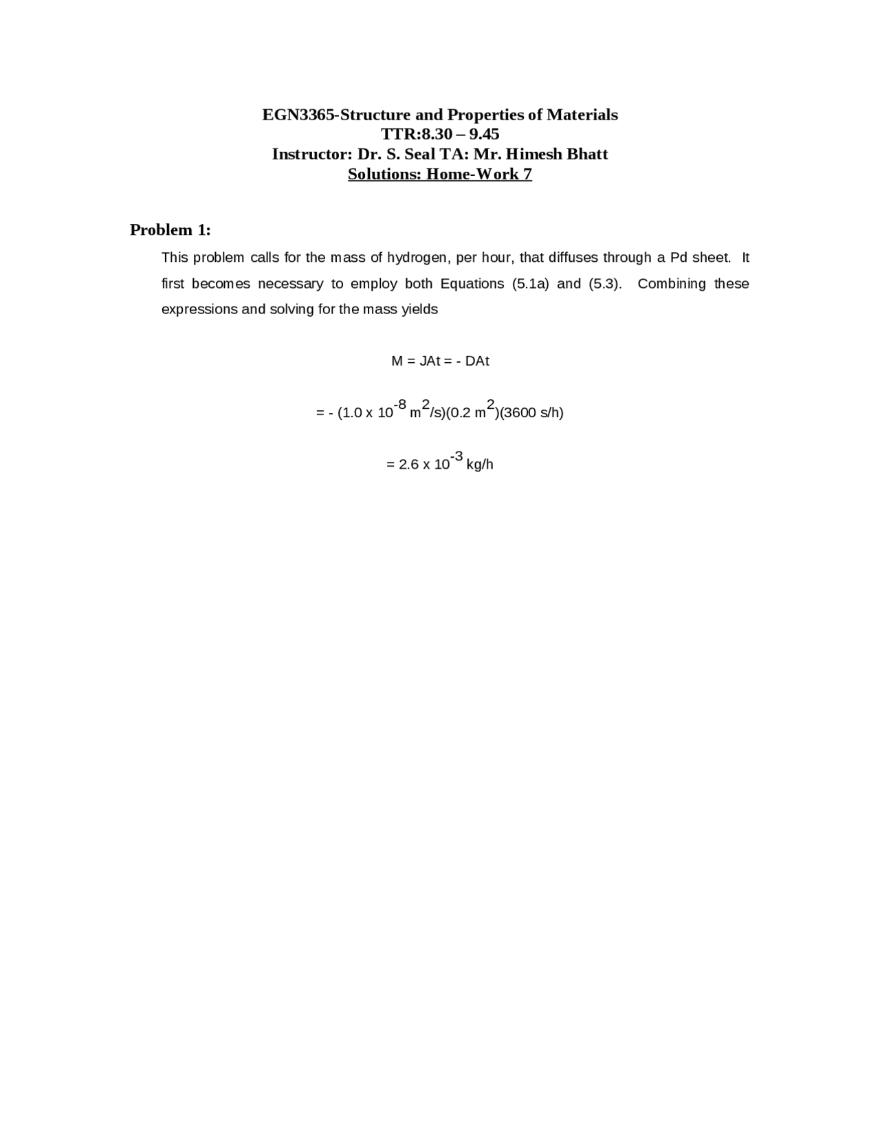 Solved Problem On Properties Of Materials Assignment 7 Egn 3365