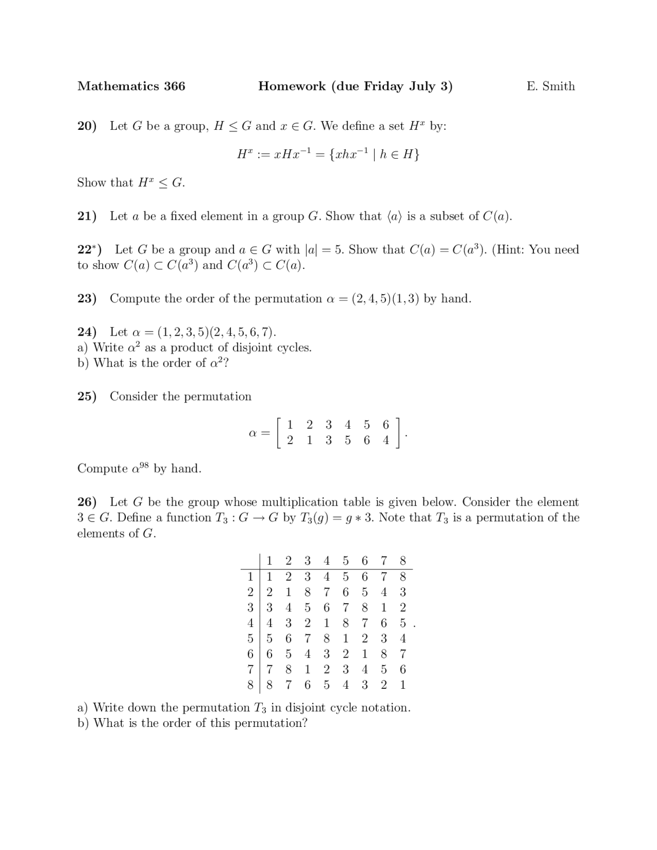 Homework 3 Solved Questions Introduction To Abstract Algebra Math