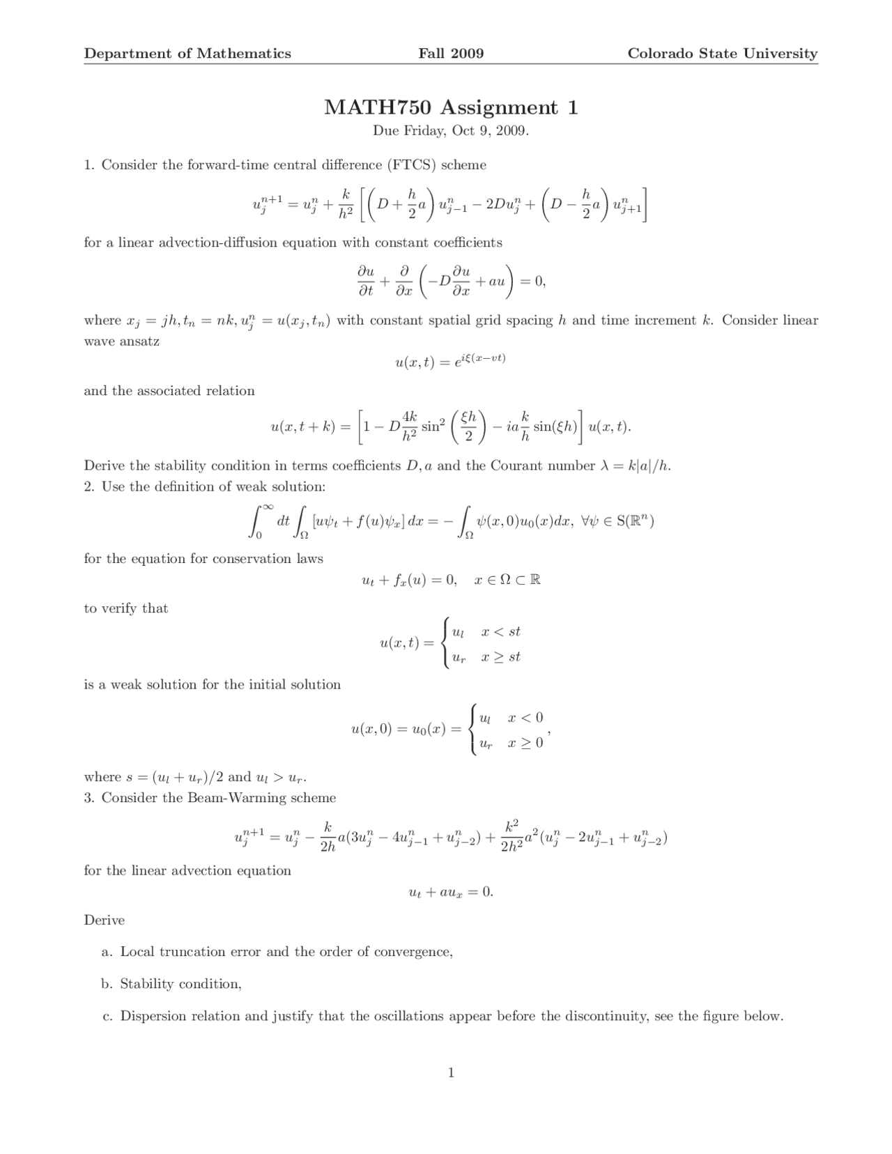 Assignment 1 Solved Questions Numerical Methods And Models I Math